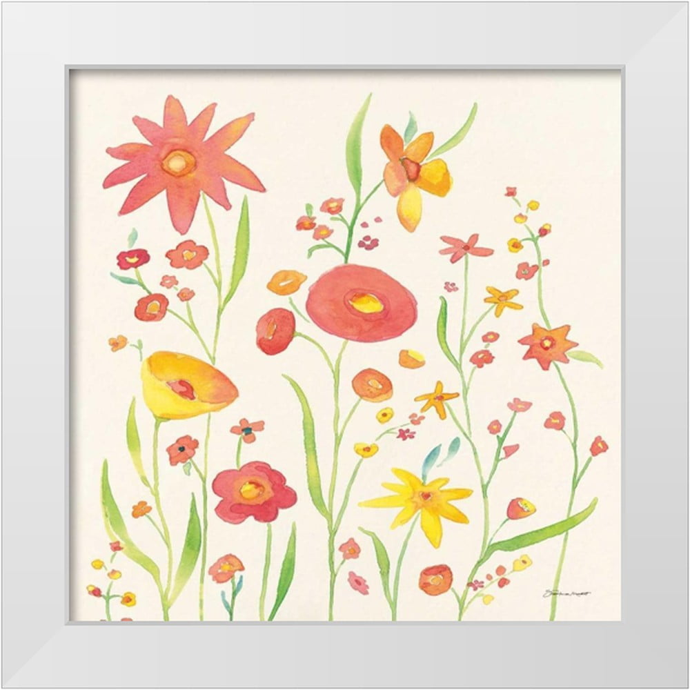 Marrott, Stephanie 20x20 White Modern Wood Framed Museum Art Print Titled - Sunshine Garden II ...