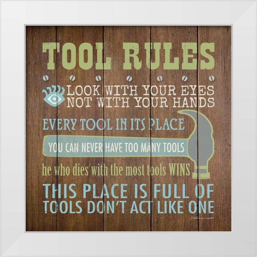 Marrott, Stephanie 20x20 White Modern Wood Framed Museum Art Print Titled - Tool Rules III ...