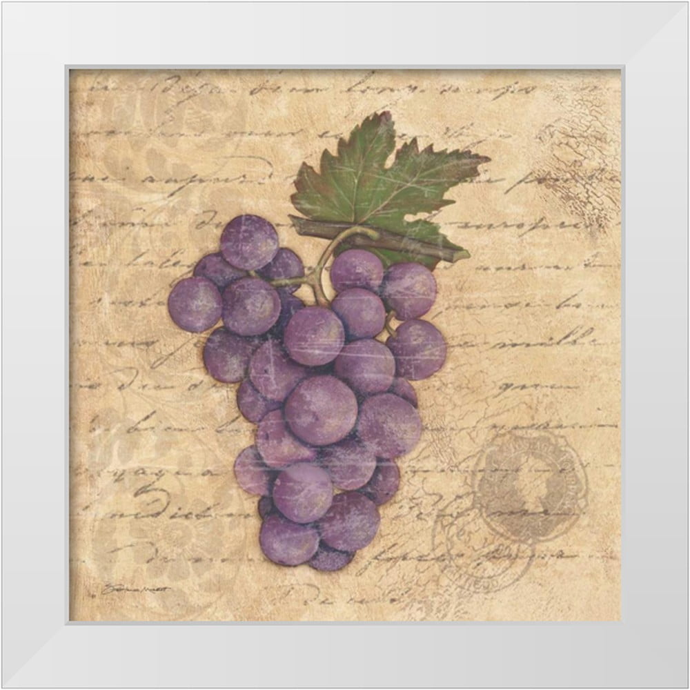 Marrott, Stephanie 26x26 White Modern Wood Framed Museum Art Print Titled - Grapes I - Walmart.com