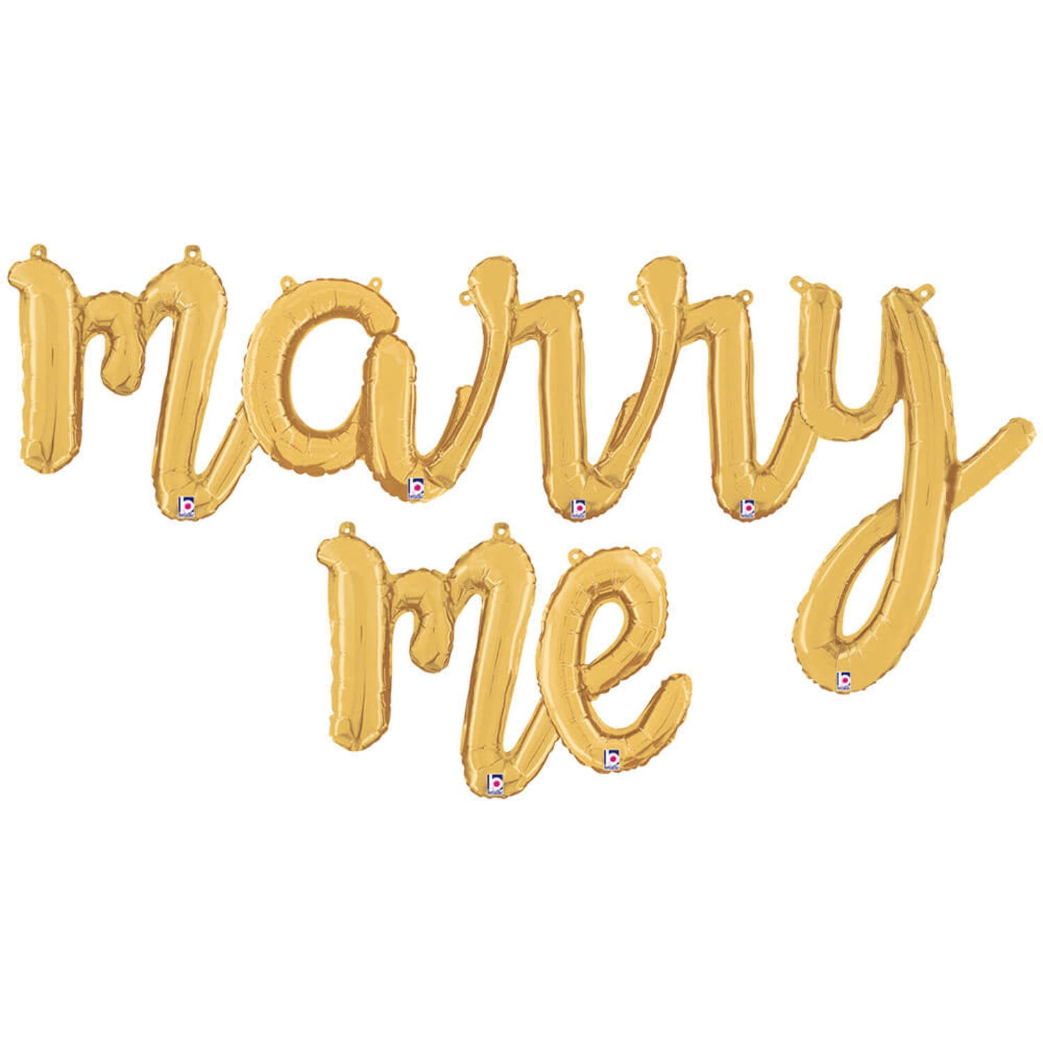Marry Me - Script Letters Kit (Air-Fill Only) Foil Mylar Balloon - Gold ...