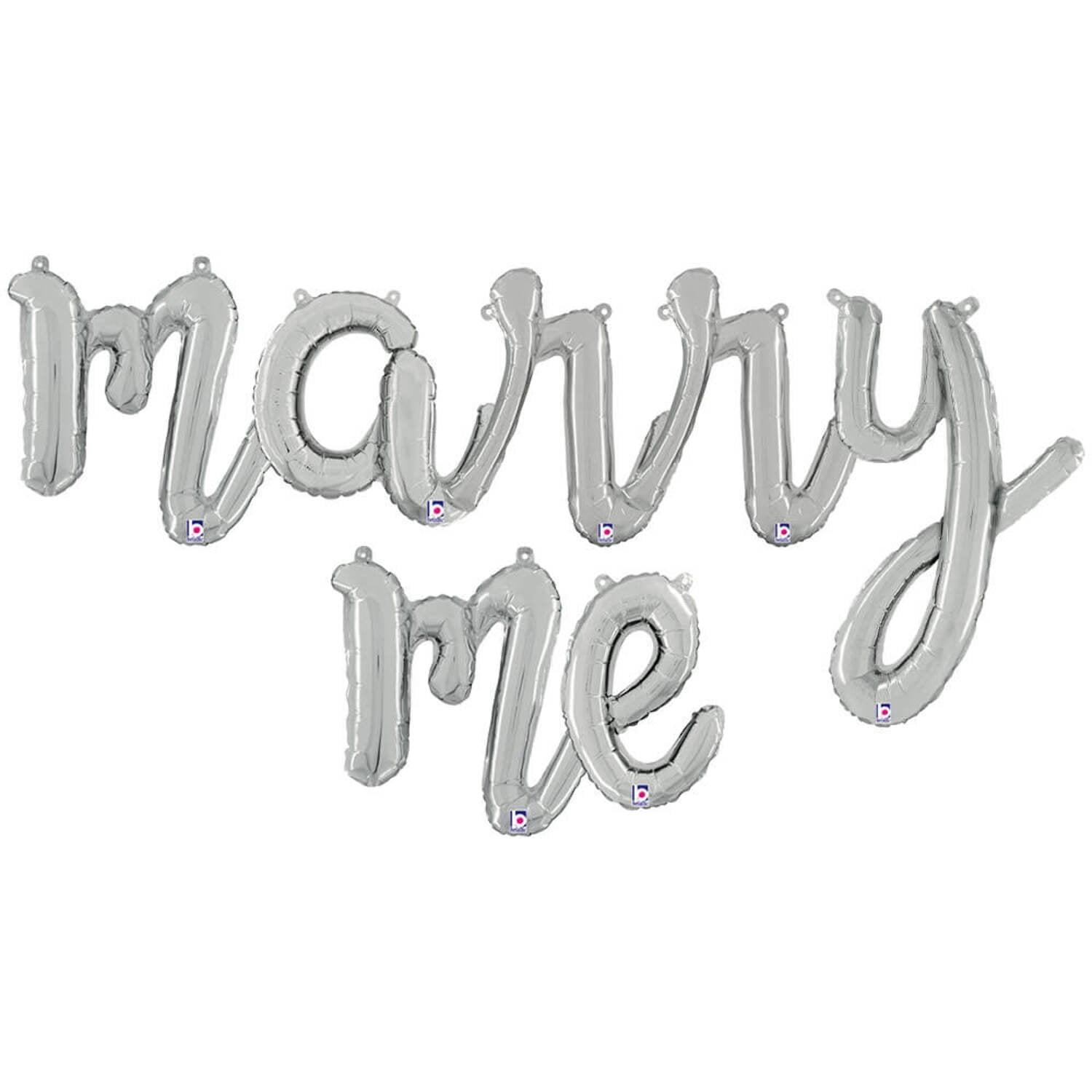 Marry Me - Script Letters Kit (Air-Fill Only) Foil Mylar Balloon ...