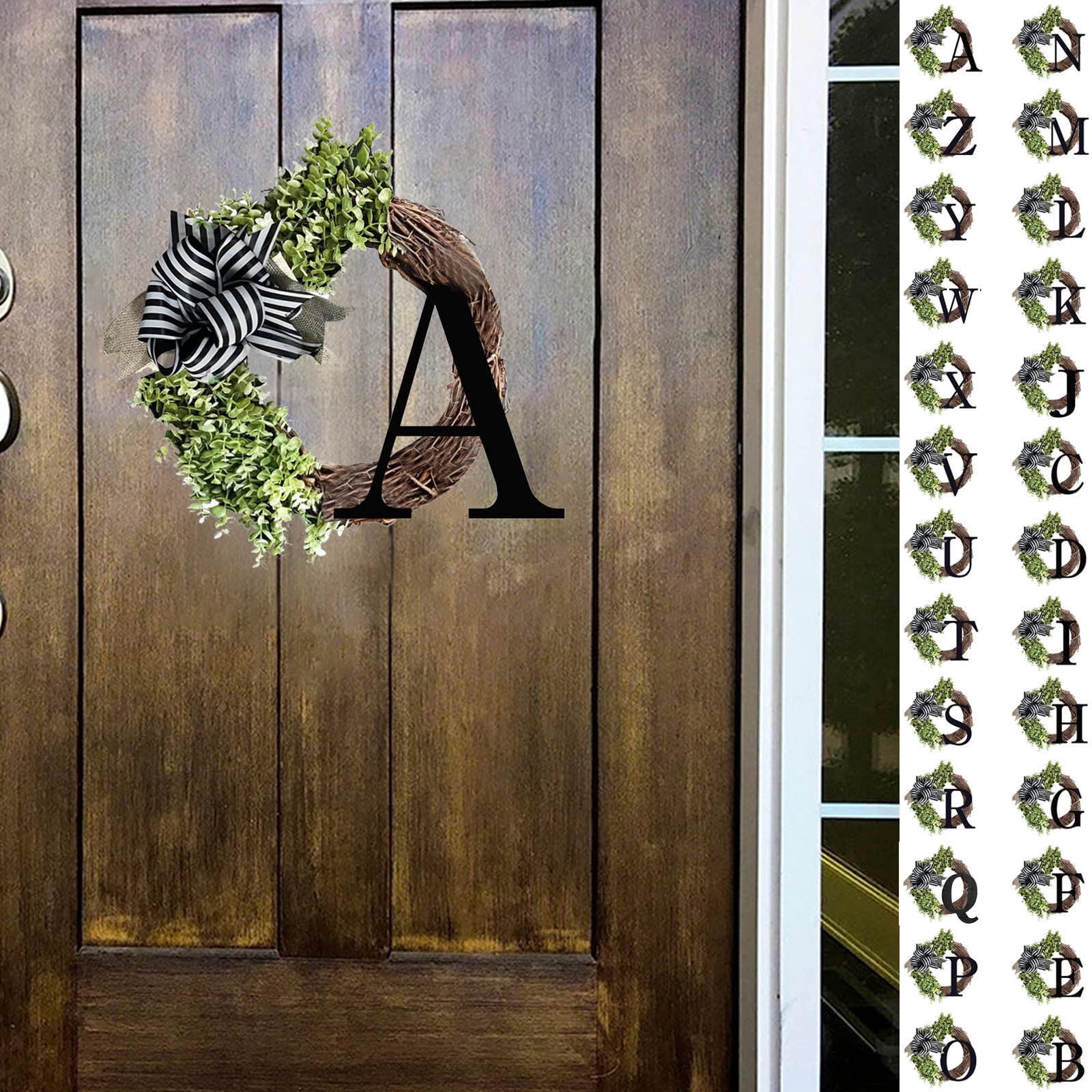 Marryso Flower Wreath for Front Door Last Name Year Round Front Door ...