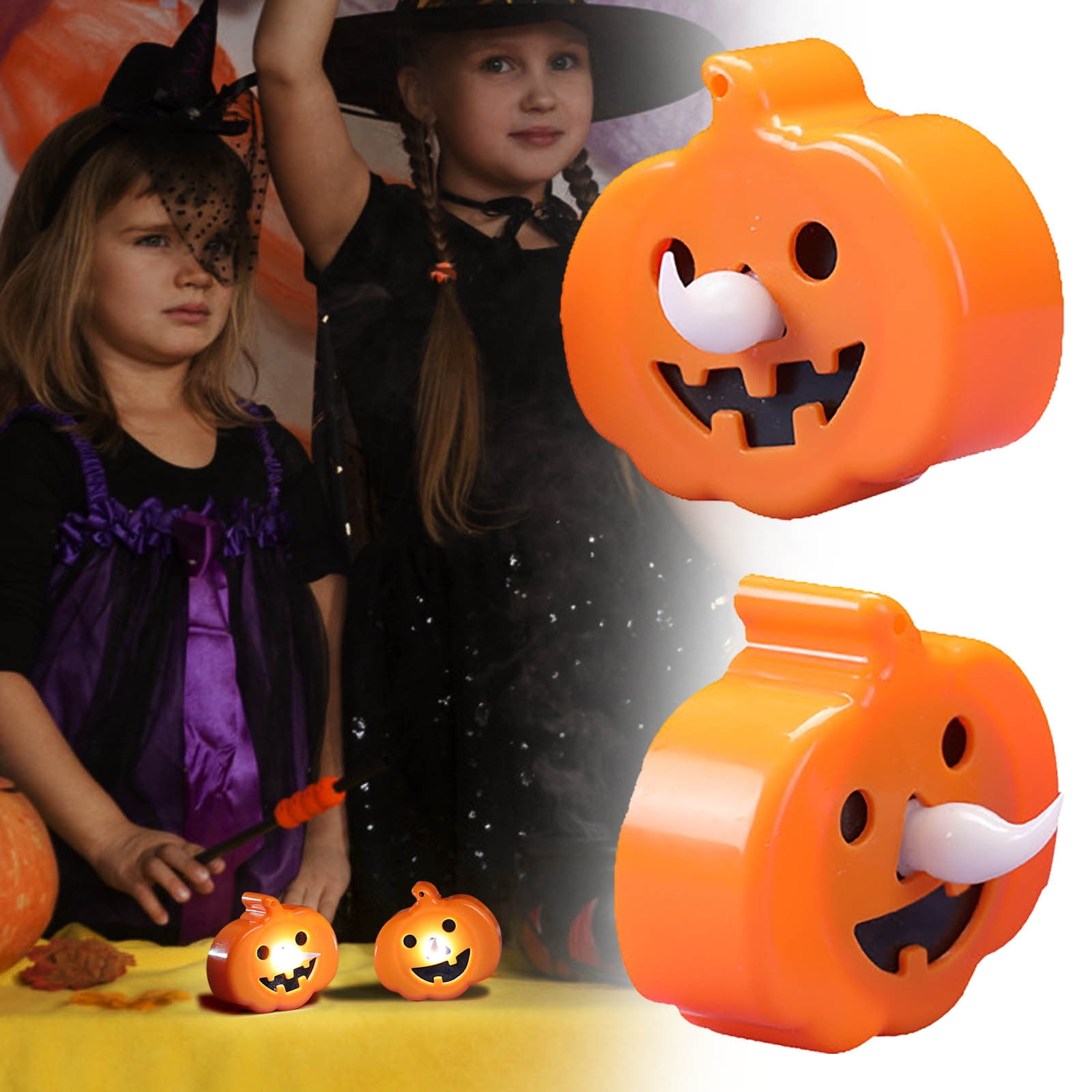 Marryso Halloween Hook-Nose Flameless Candles, LED Flickering Pumpkin ...