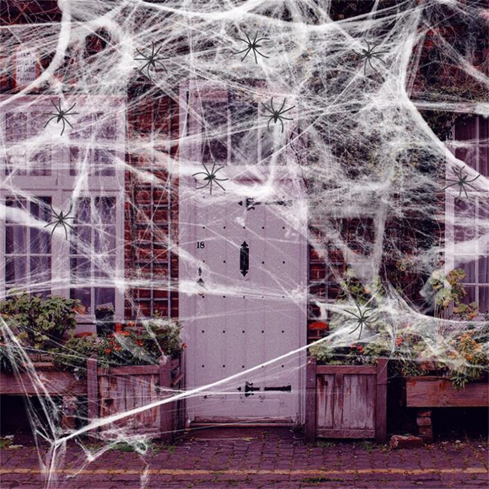 Marryso Halloween Spider Web Decorations Outdoor, 40 Sqft Stretchy ...