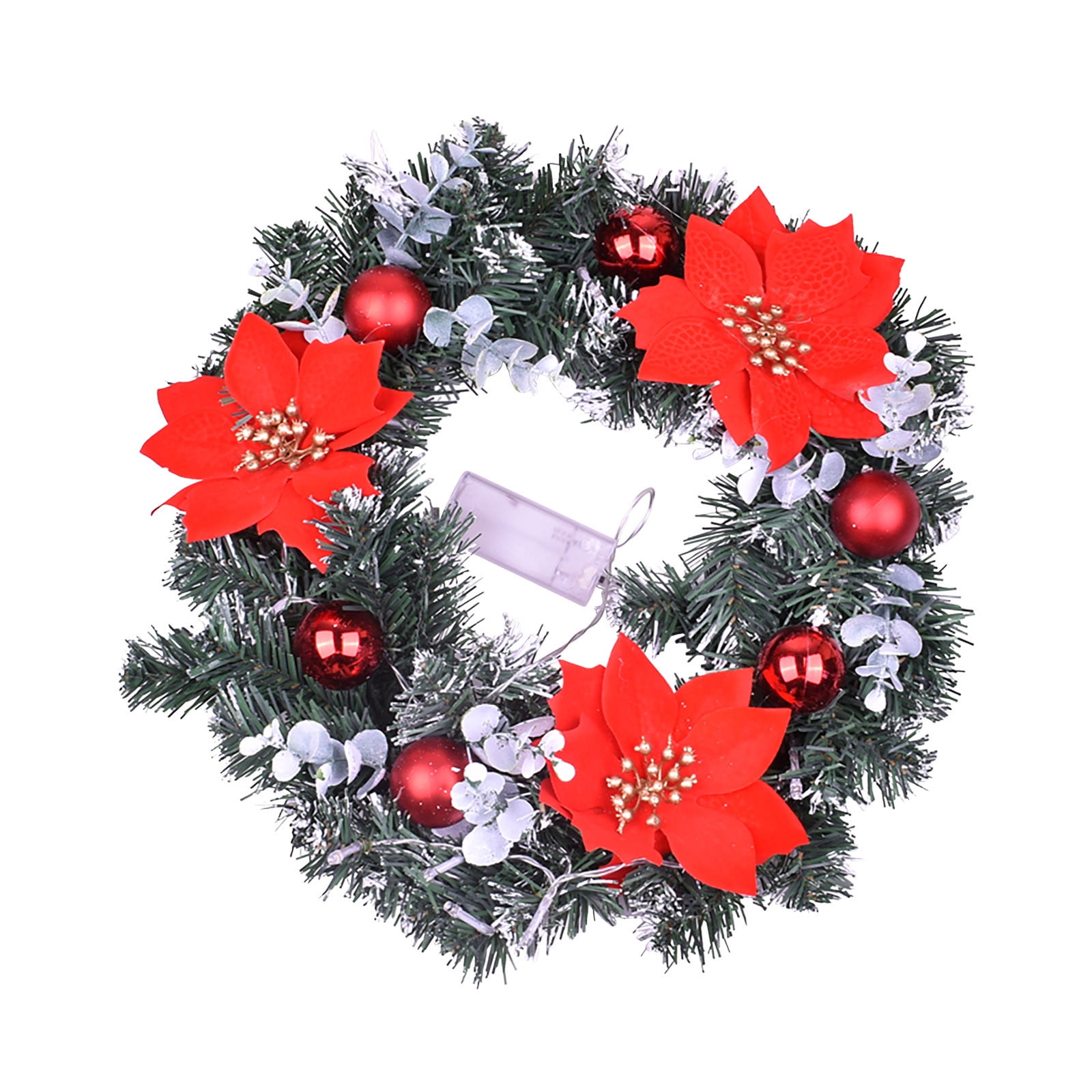 Marryso Wreath for Christmas Pre-lighted Artificial Christmas Wreath ...
