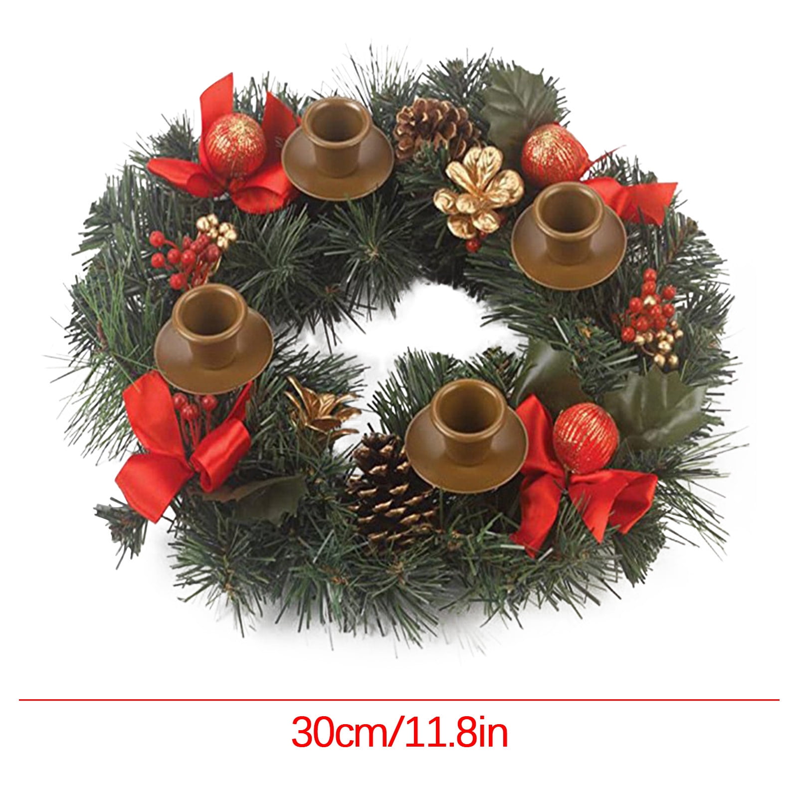 Marryso Wreath for Christmas Candlestick Wreath Simulation Wreath ...