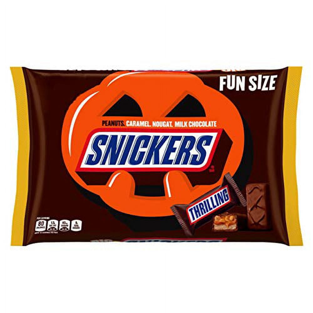 Mars (1) Bag Snickers Fun Size Halloween Candy Bars - Peanuts, Caramel ...
