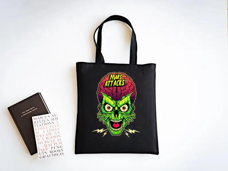Mars Attacks Tim Burton Movie Sci Fi Comedy Alien Invasion Ack,, Tote ...