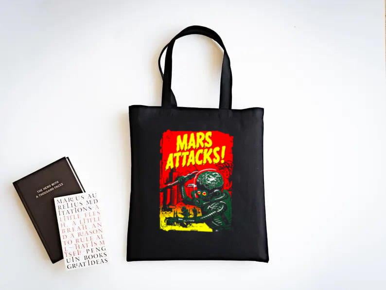 Mars Attacks Tim Burton Movie Sci Fi Comedy Alien Invasion Poster, Tote ...