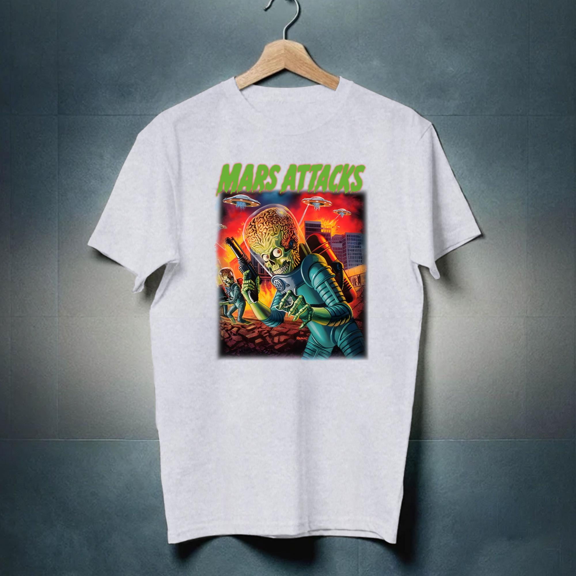 Mars Attacks UFOs Attack T Shirt Black-TH31525 - Walmart.com