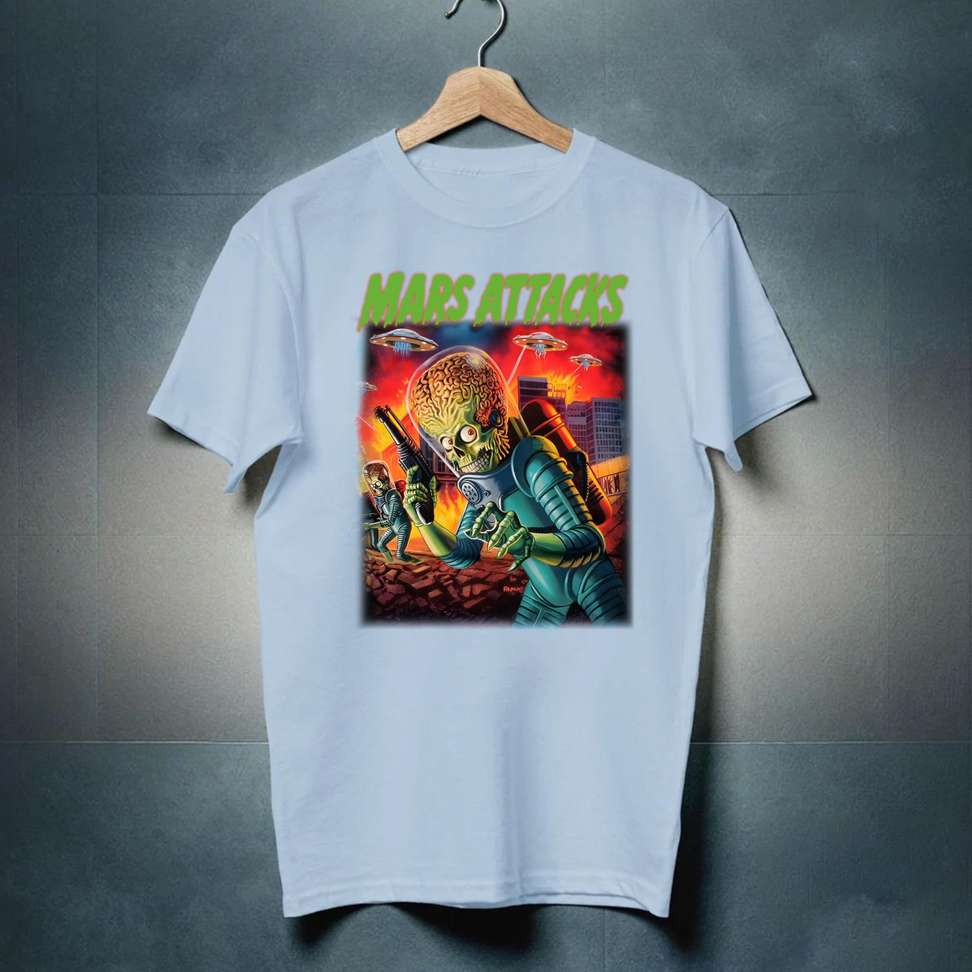 Mars Attacks UFOs Attack T Shirt Black-TH31525 - Walmart.com