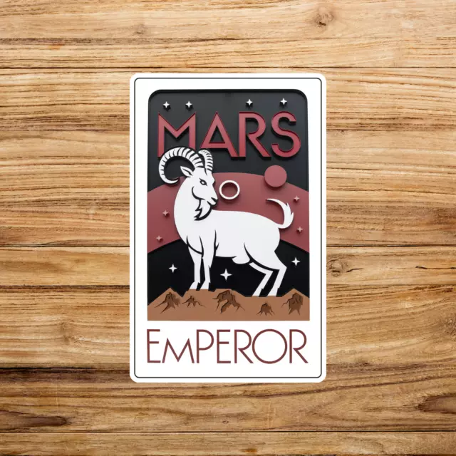 Mars Emperor Space Goat Travel Sticker Retro SciFi Astro Animal ...