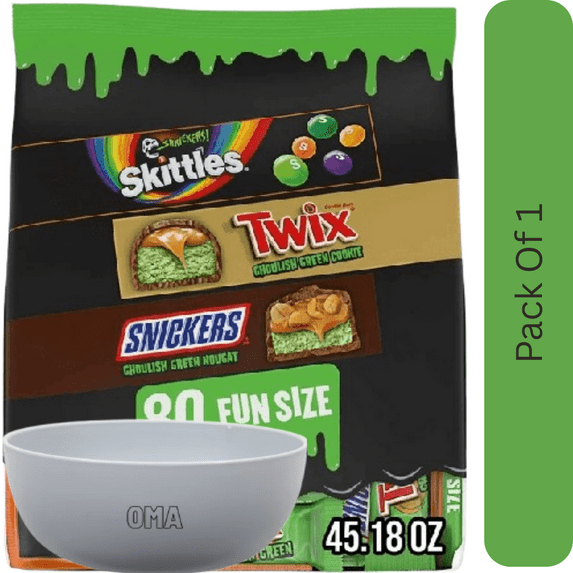 Mars Ghoulish Green Halloween Variety Pack Candy, Fun Size, 80 pcs ...
