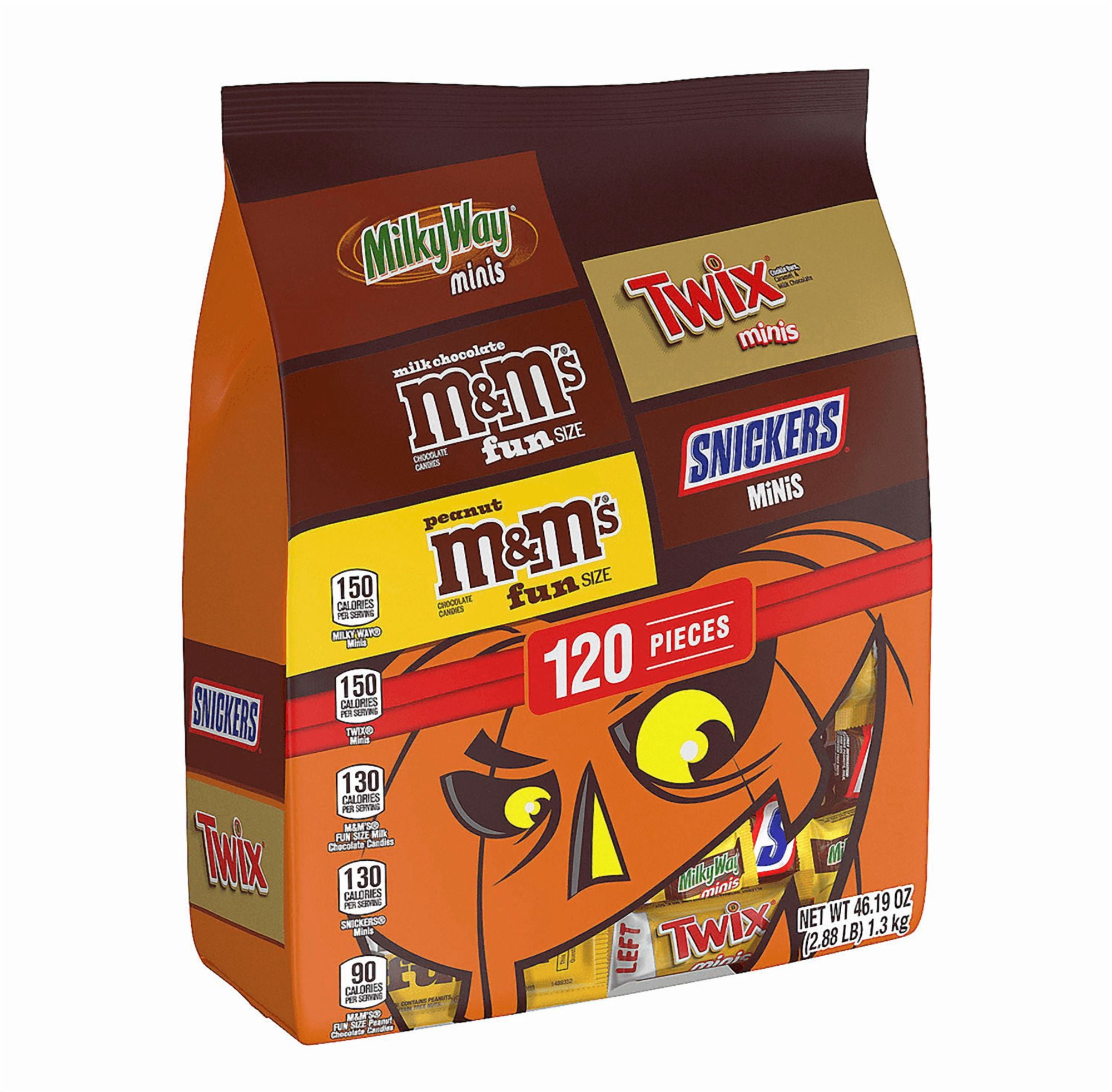 Mars Halloween Chocolate Kid Favorites Variety Pack, 120 Ct., 46.19 oz ...