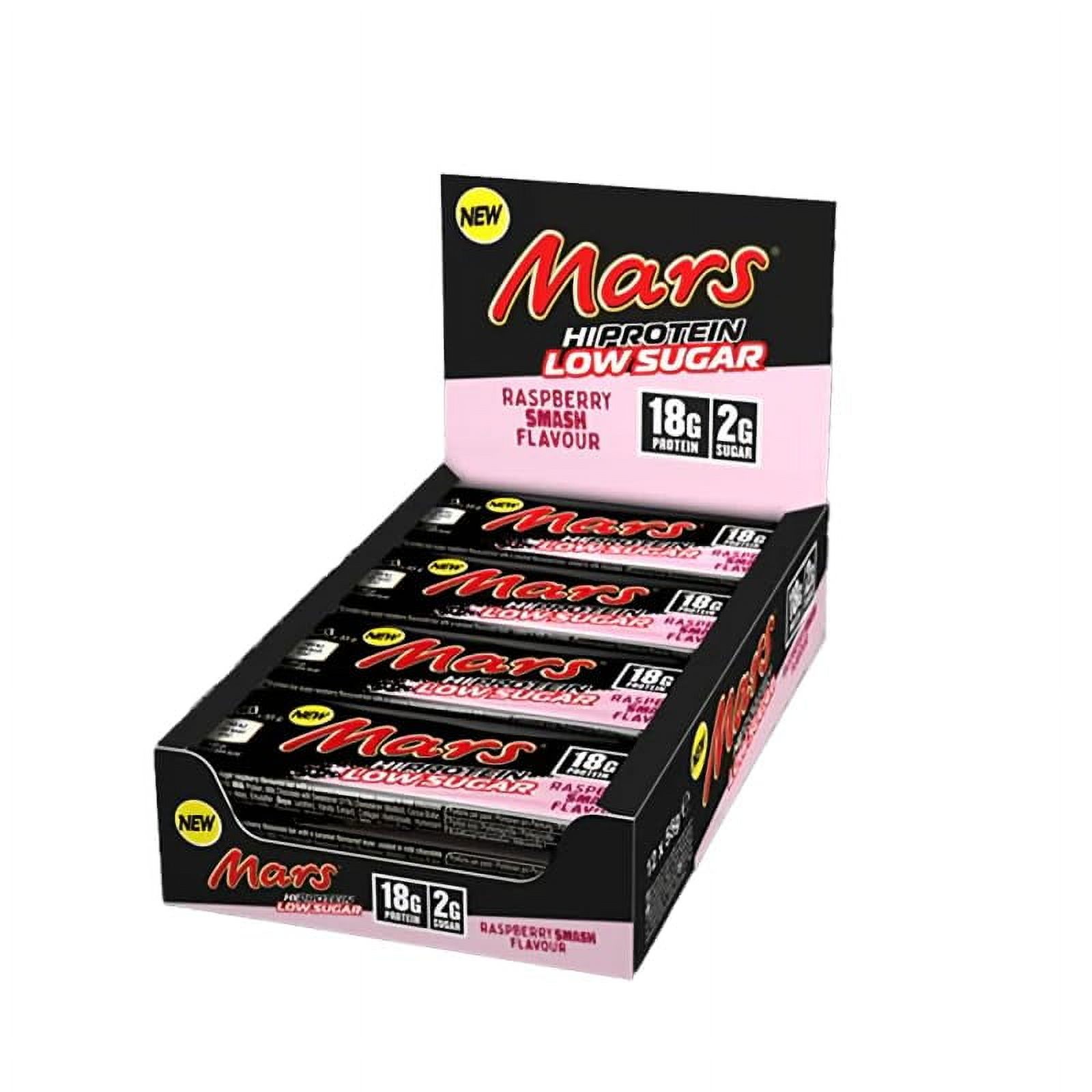 Mars High Protein Low Sugar Bars - 12 x 55g - Raspberry Smash flavour ...