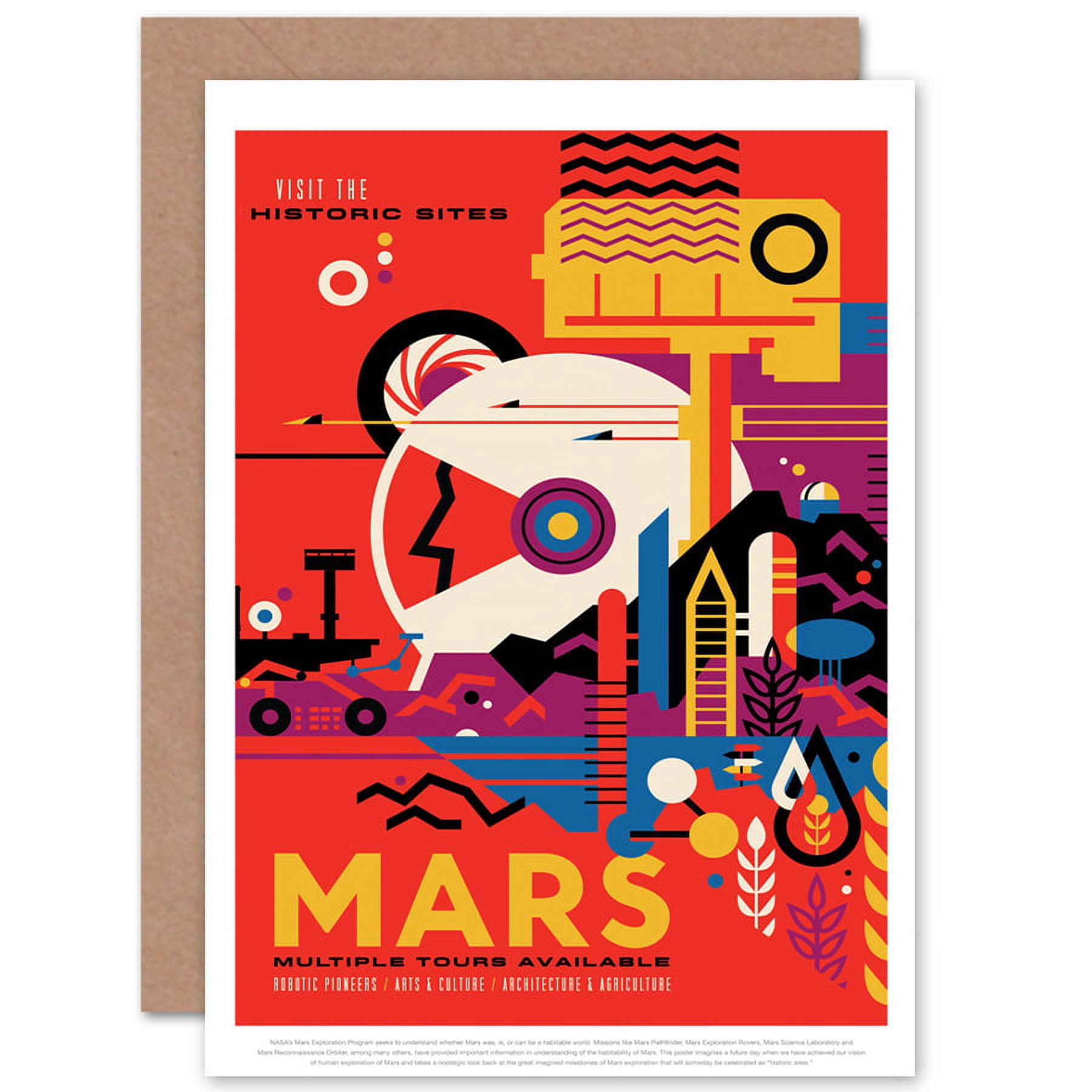 Mars Historic Sites Tour Nasa Space Tours Travel Greetings Card Plus ...