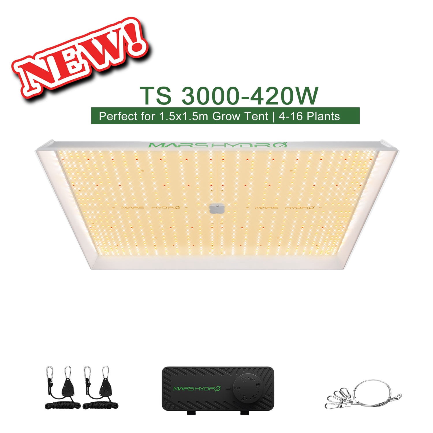 Mars Hydro TS3000 Commercial LED Grow Light 450W, Dimmable Daisy Chain ...
