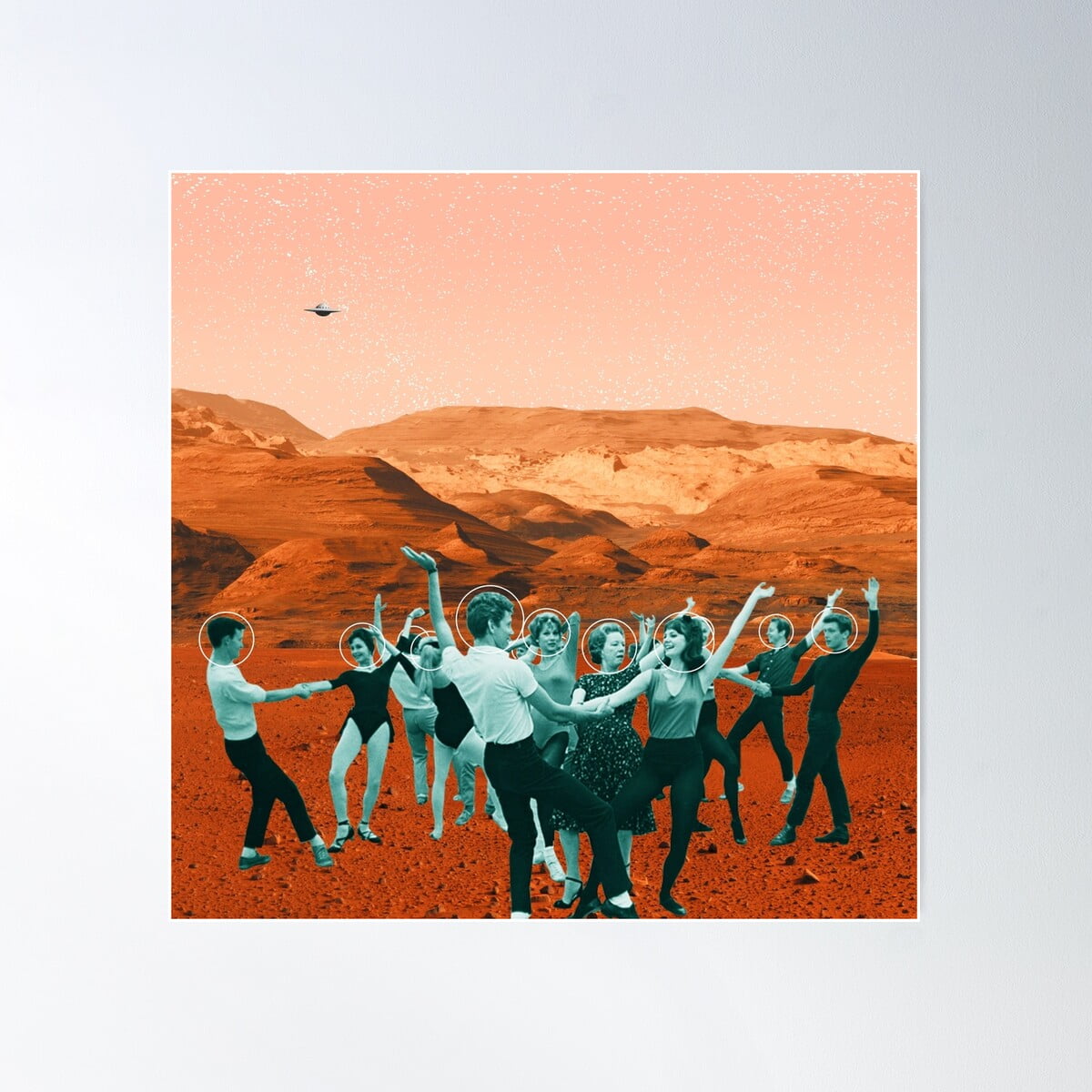 Mars Landing Party Poster Wall Art, Modern Wall Decor For Living Room ...