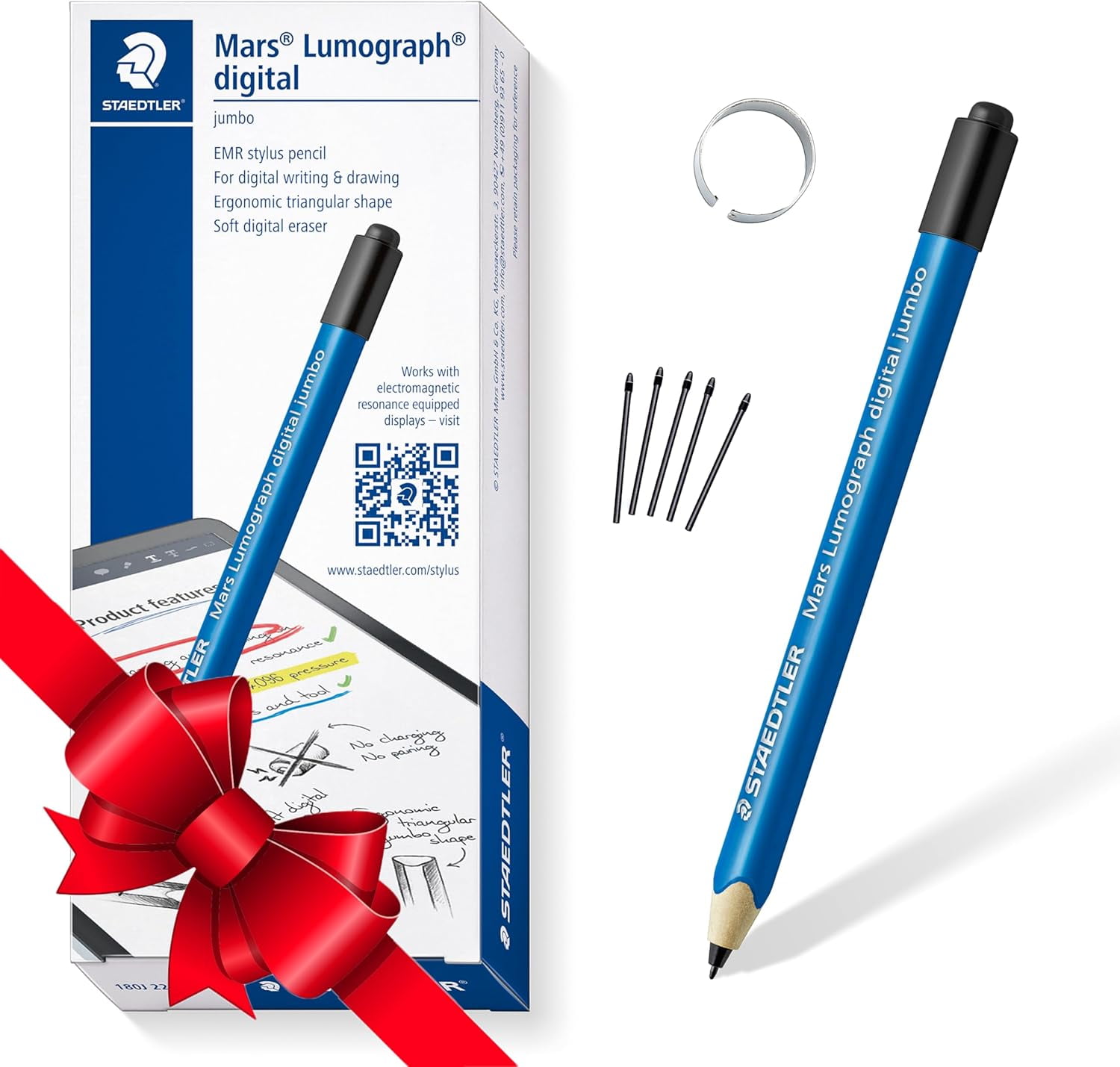 Mars Lumograph Jumbo Digital Stylus Pen with Eraser: No Charging EMR ...