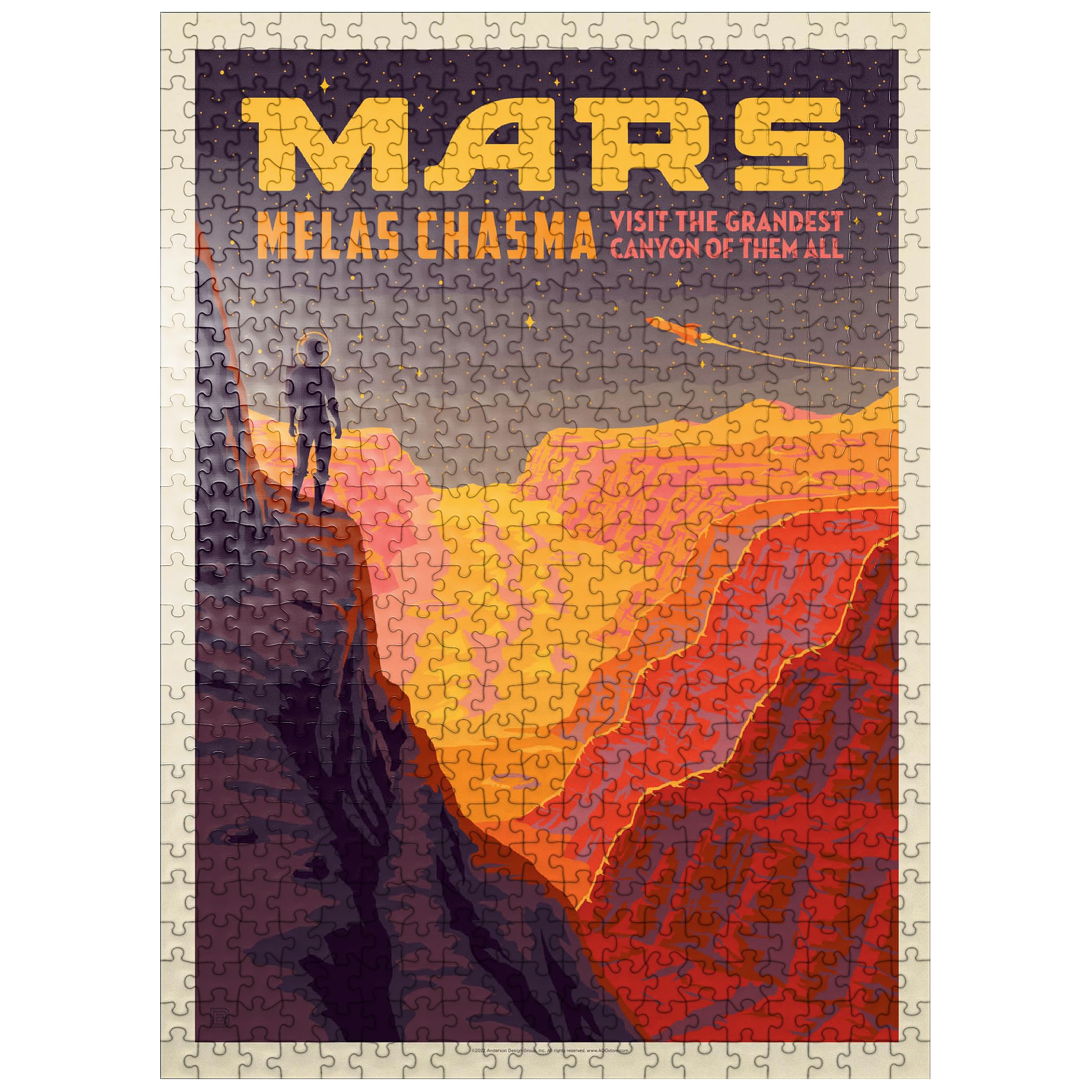 Mars: Melas Chasma, Vintage EC36 Poster - Premium 500 Piece Jigsaw ...
