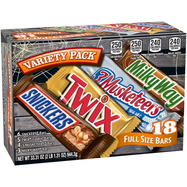 Mars Mixed Chocolate Bars Variety Pack: Snickers, Twix, Milky Way & 3 ...