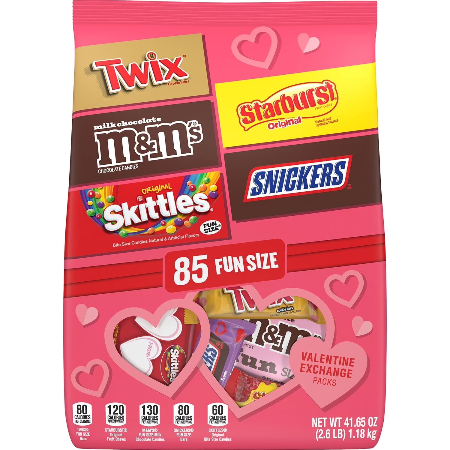 Mars Mixed Valentine's Day Candy, Variety Pack, Fun Size, 85 ct ...
