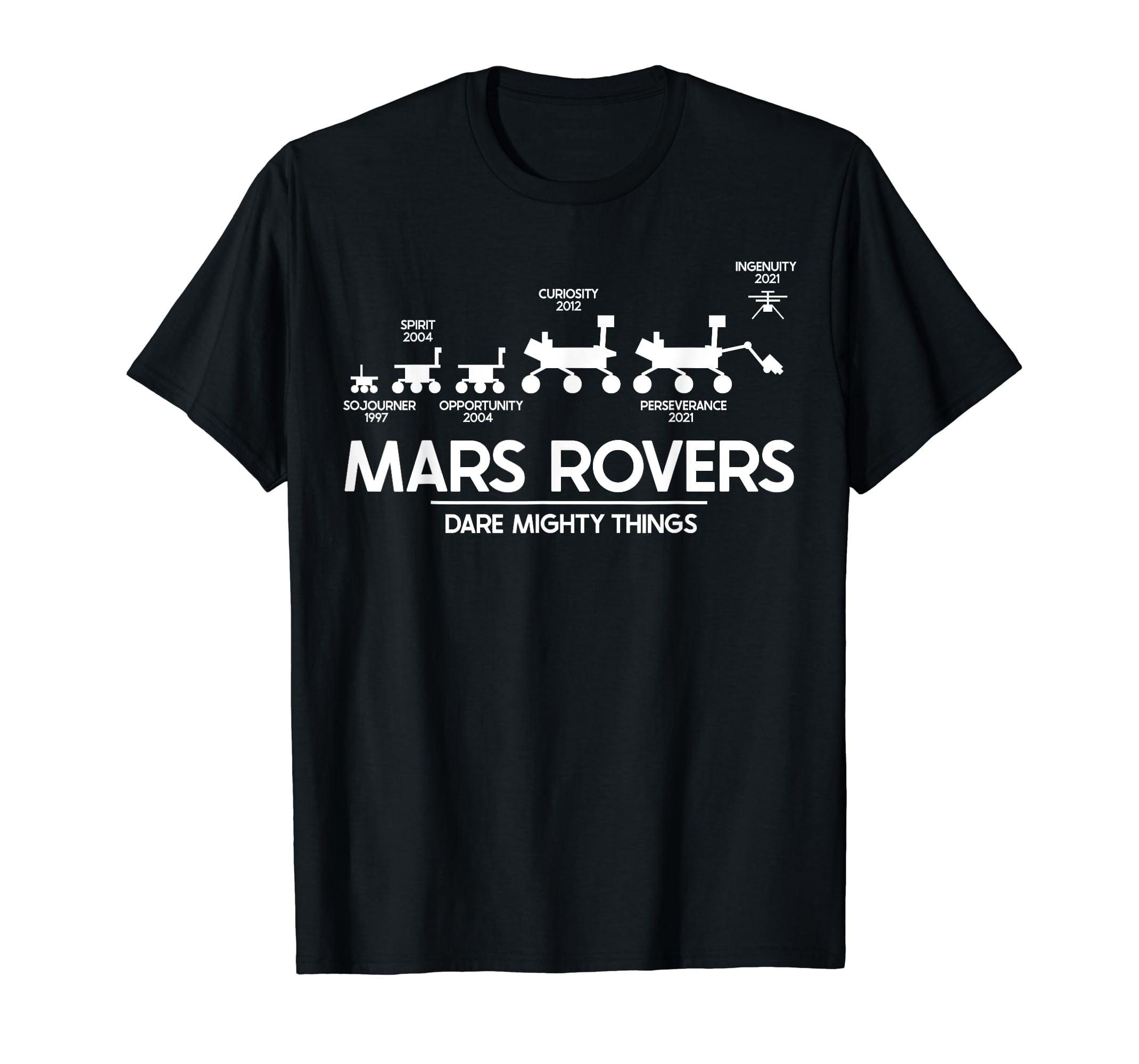 Mars Perseverance Rover Dare Mighty Things Landing Timeline T-Shirt ...