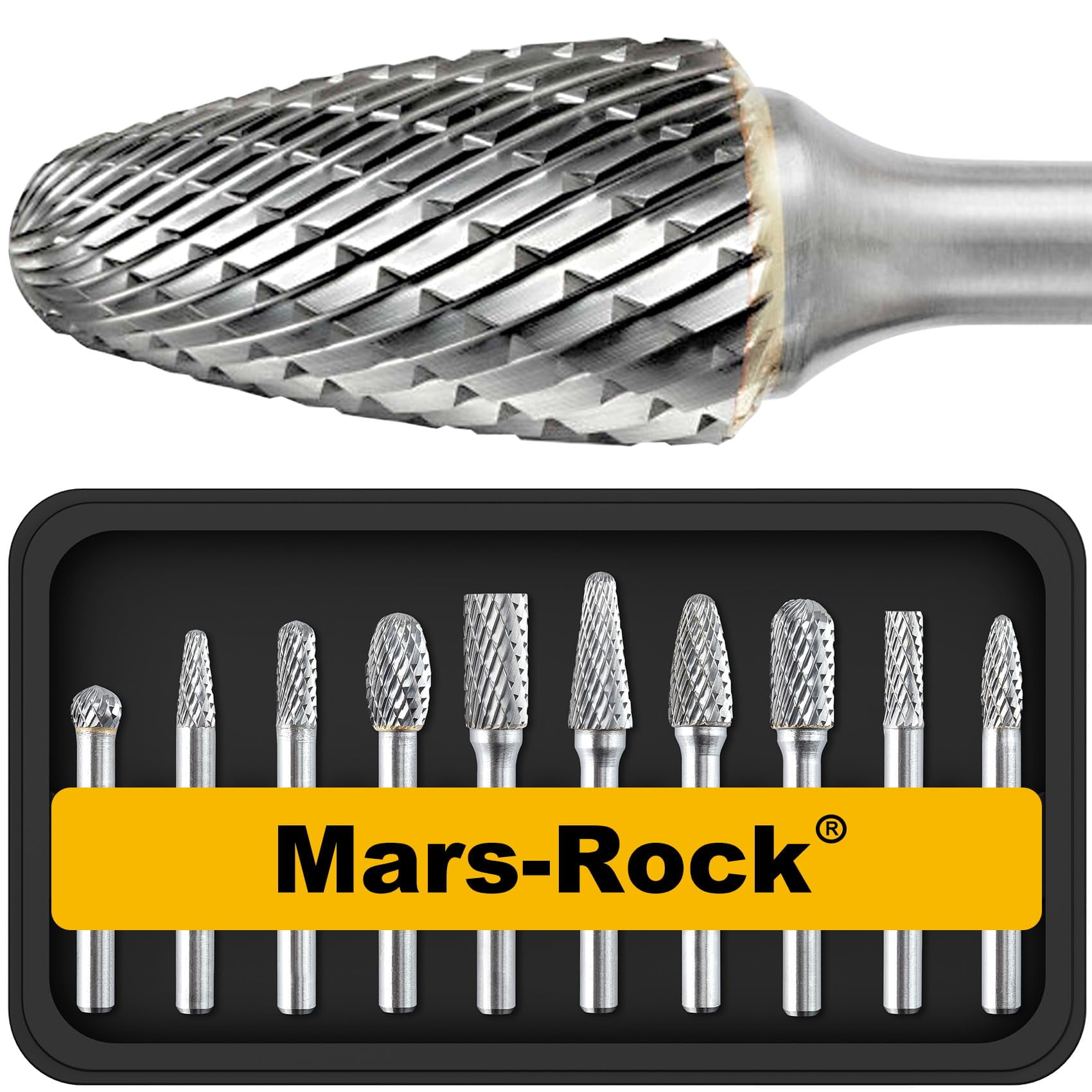 Mars-Rock 10 Pcs 1/4 Carbide Burr Set 1/4 Die Grinder Bits Drill Bits ...