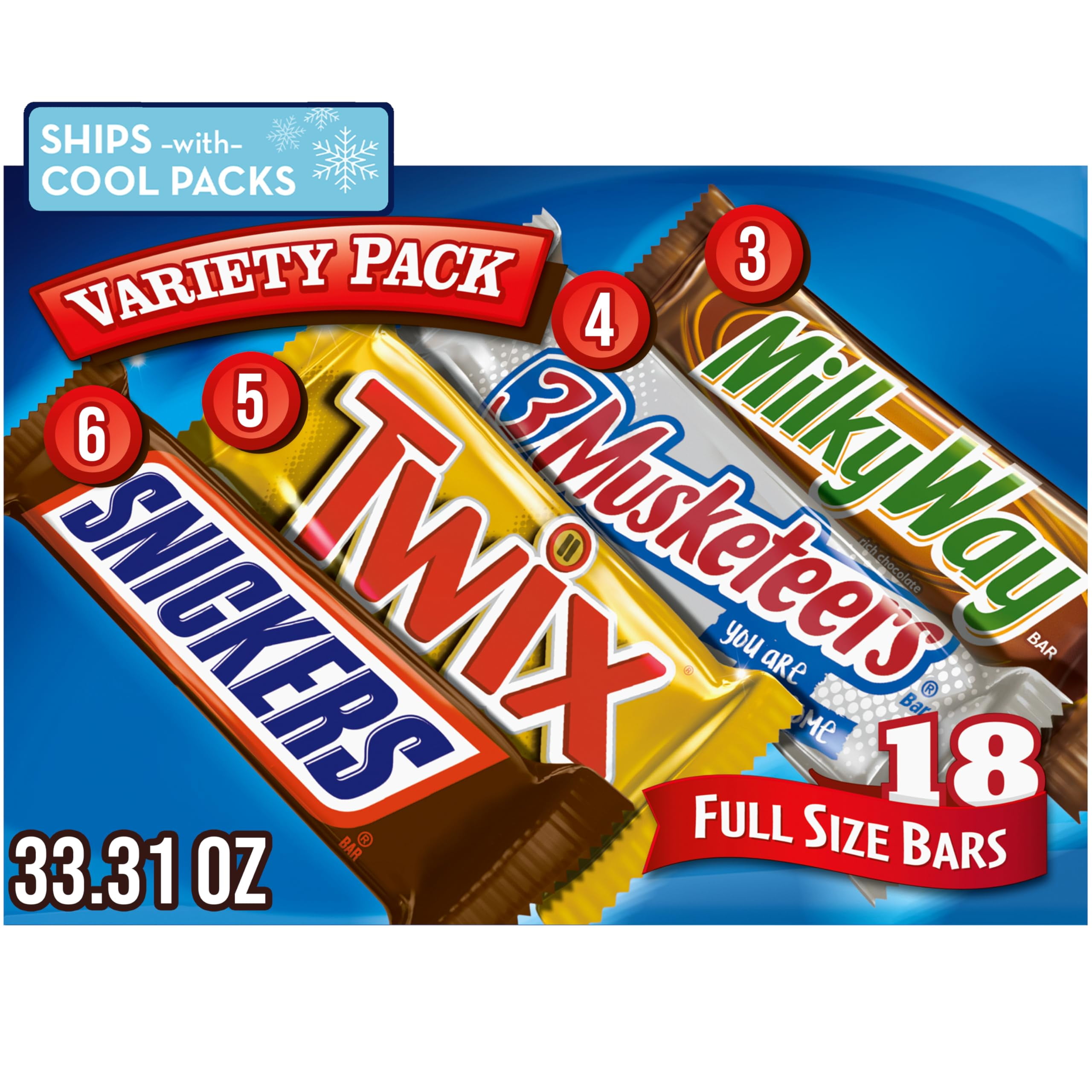 Mars SNICKERS, TWIX, MILKY WAY & SMR3 MUSKETEERS Individually Wrapped ...