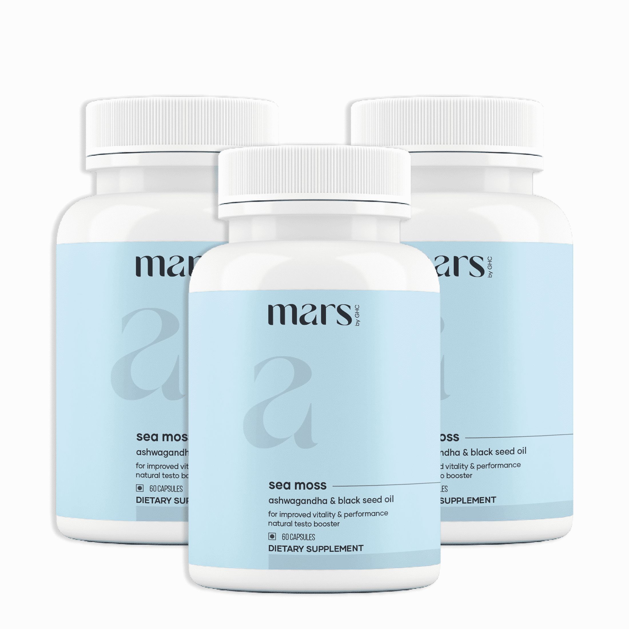 Mars Sea Moss Caps Surge Natural Blend with Black Seed Oil, Shilajit ...