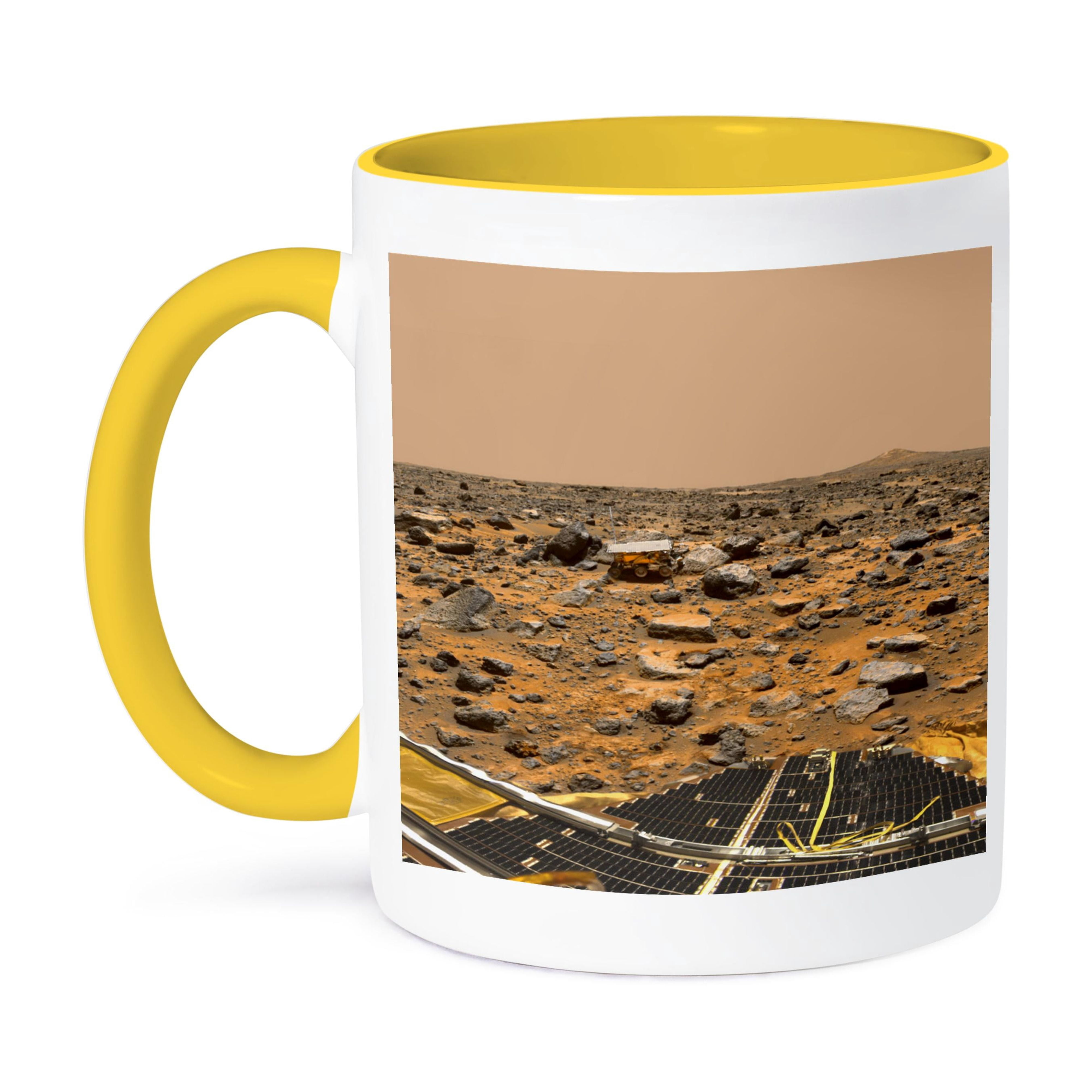 Mars Surface Space Theme Science, 15oz Two-Tone Yellow Mug - Walmart.com