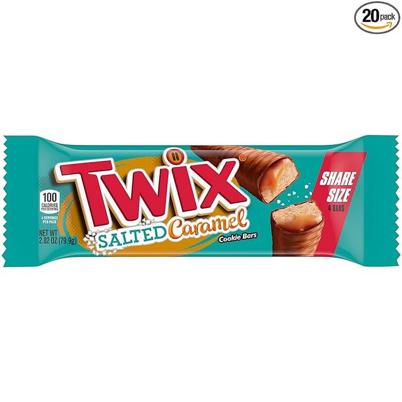 Mars Twix Salted Caramel Chocolate Cookie Bars, 2.8 Ounce Share Size ...