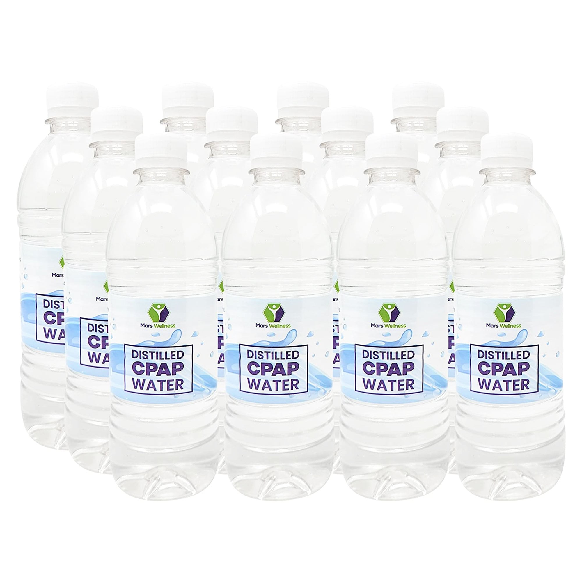 Mars Wellness Distilled Water for CPAP Machines - 16.9oz Bottles - 12 ...