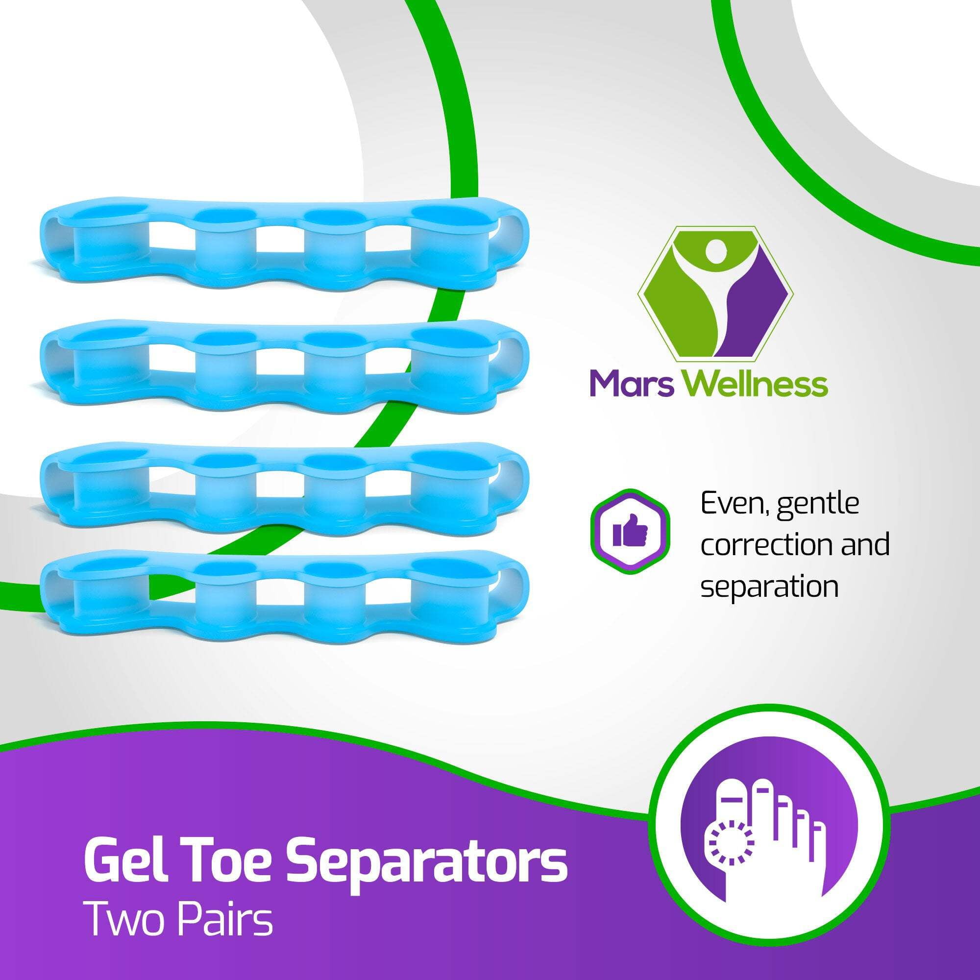 Mars Wellness Gel Toe Separators - Universal Toe Spreaders ...