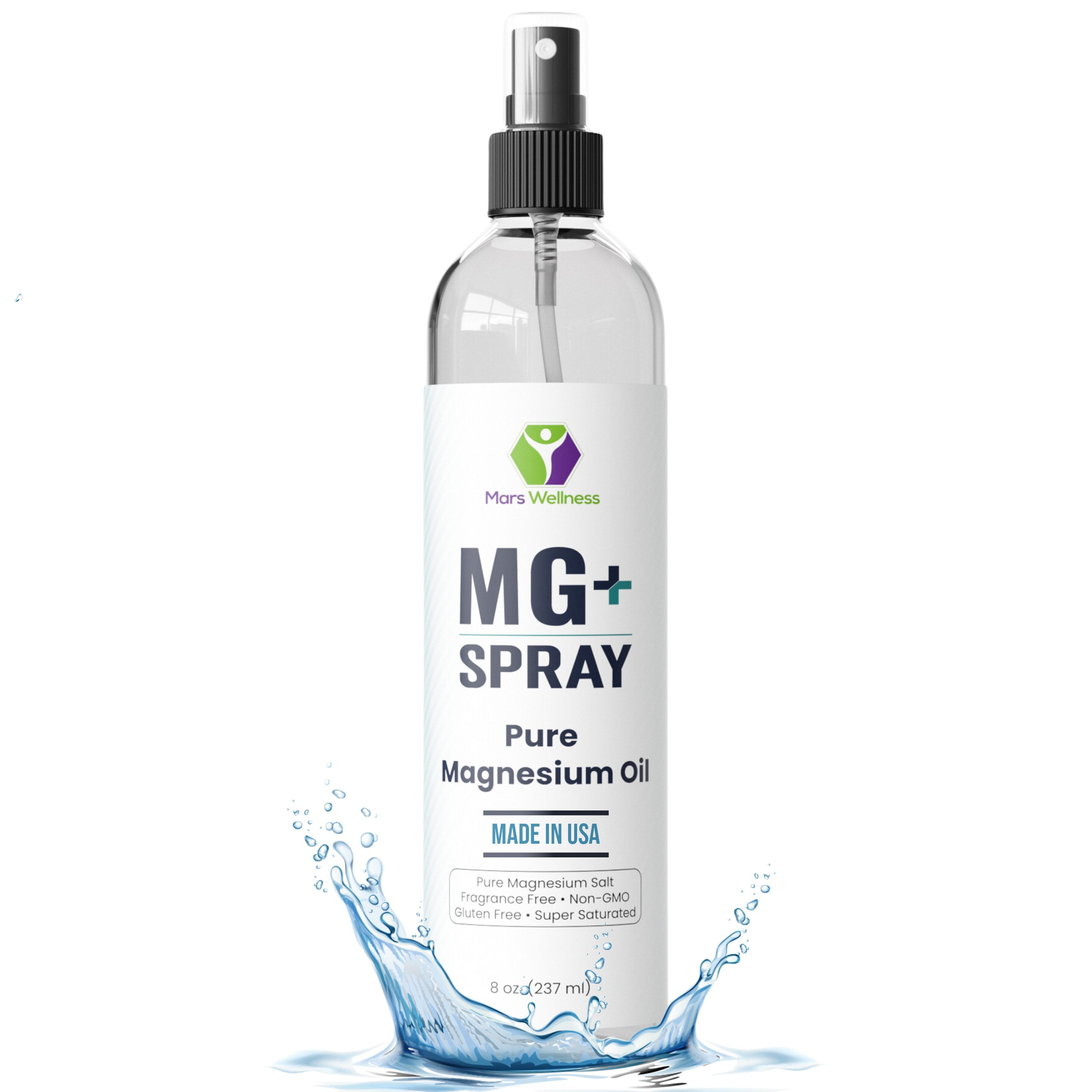 Mars Wellness MG+ Pure Magnesium Oil Spray - 8 Ounce High Quality ...