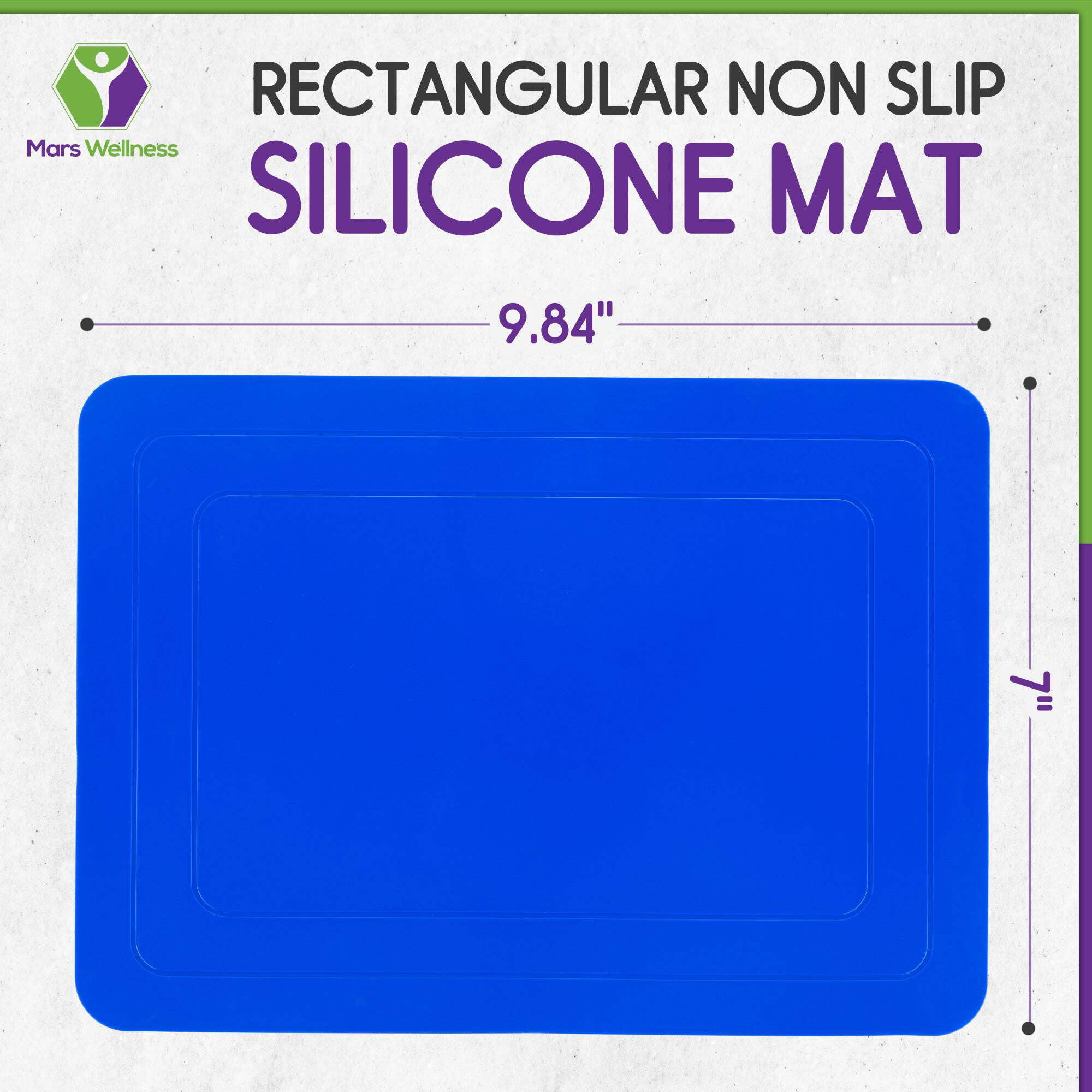 Mars Wellness Rectangular Non Slip Silicone Mat - Anti Slip, Desk Heat ...