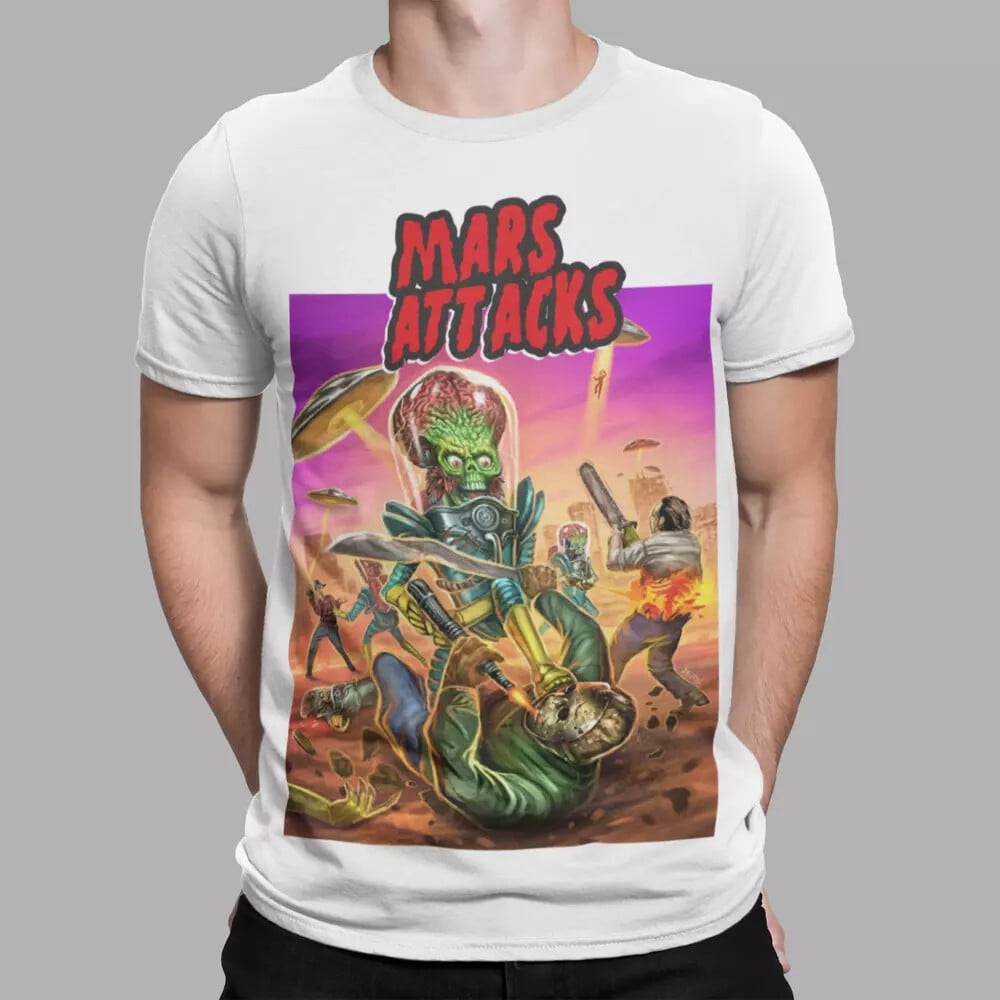 Mars attacks T-shirt Alien Movie Film 90s Retro Cool Funny Jason Freddie Horror - Walmart.com
