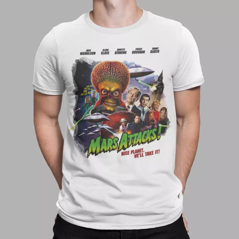 Mars attacks T-shirt Alien Movie Film 90s Retro Cool Funny movie poster Gift - Walmart.com