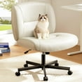 Marsail Criss Cross Chair with Wheels, Scratch-Resistant PVC Leather ...