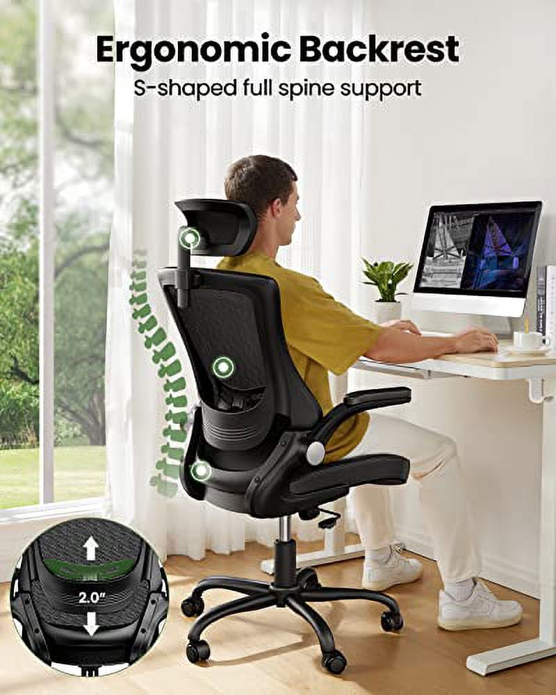 Marsail Ergonomic Desk Chair Office Chair with PU Leather High Back ...