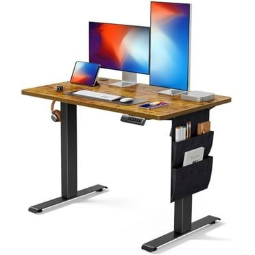 Dextrus Electric Height Adjustable Standing Desk with LED Light & Power ...