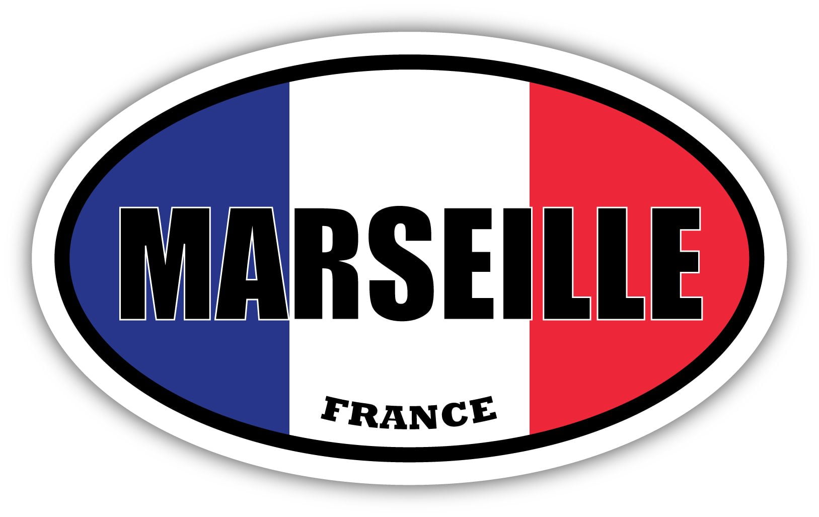 Marseille France Flag Oval Decal Vinyl Bumper Sticker 3x5 inches ...