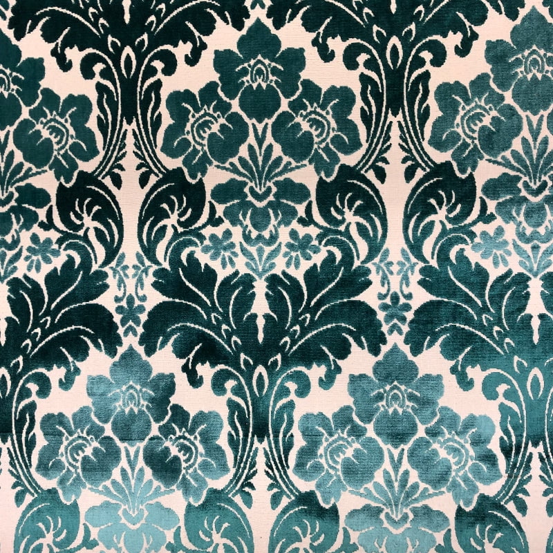 Marsel Fabric | Damask Floral Cut Velvet | Upholstery Fabric | Color ...