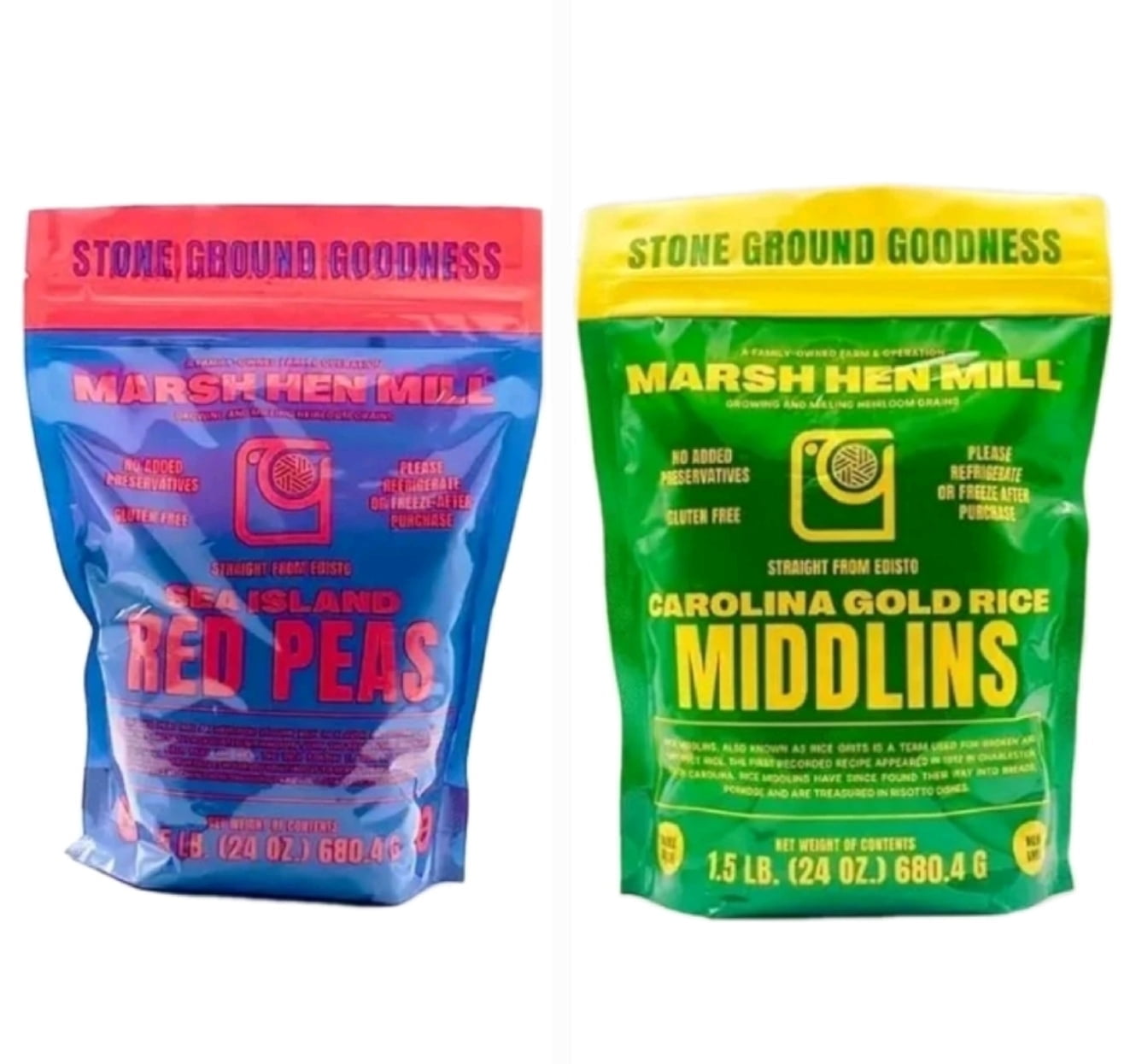 Marsh Hen Mill Sea Island Red Peas & Carolina Gold Rice Middlins Bundle ...