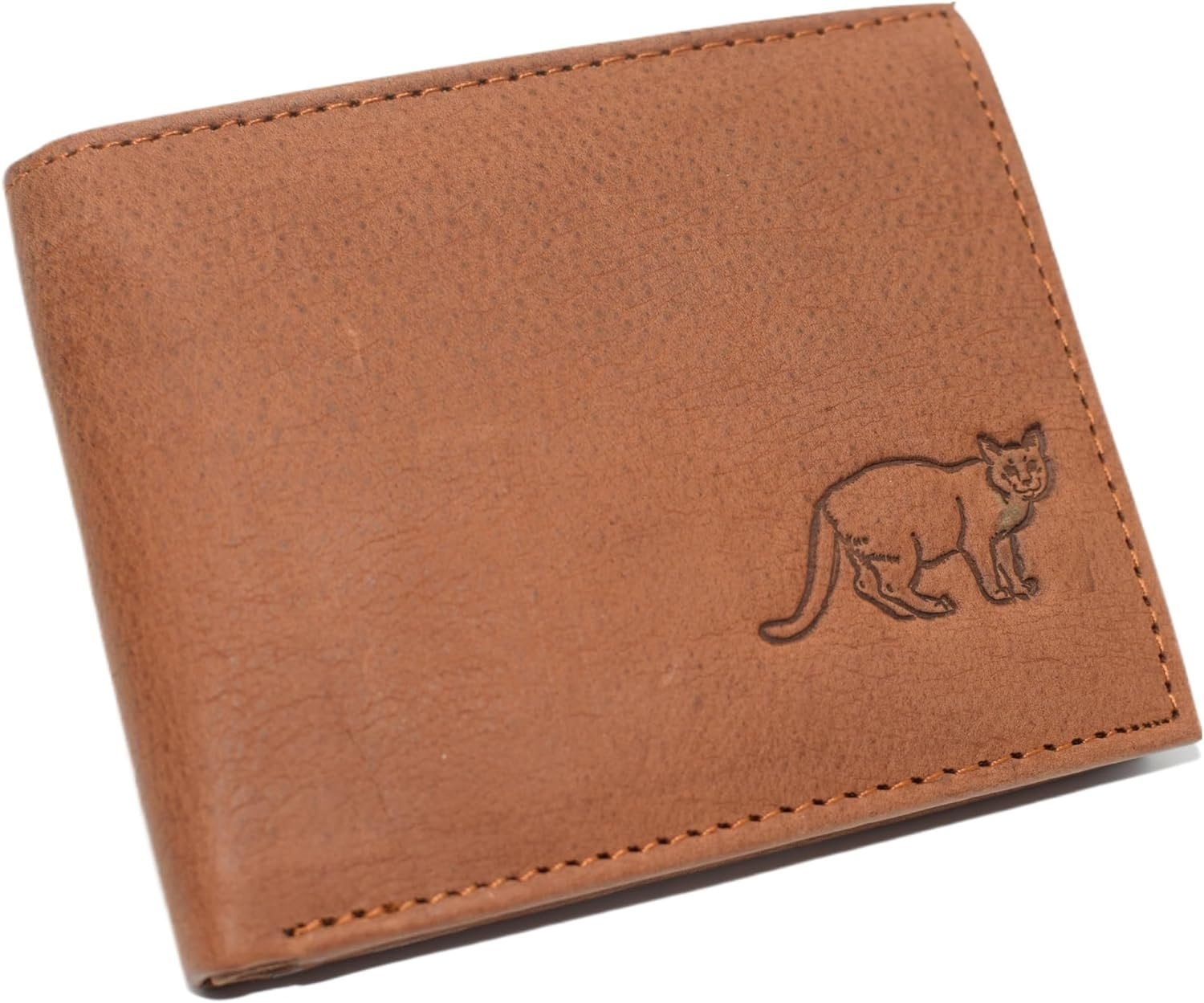 Marshal Cat RFID Blocking Real Leather Bifold Trifold Kitty Cat Wallet ...