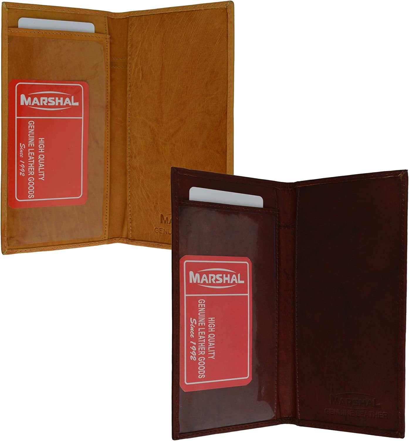 Marshal Checkbook Covers - Set of 2 - Genuine Leather Burgundy-Tan ...