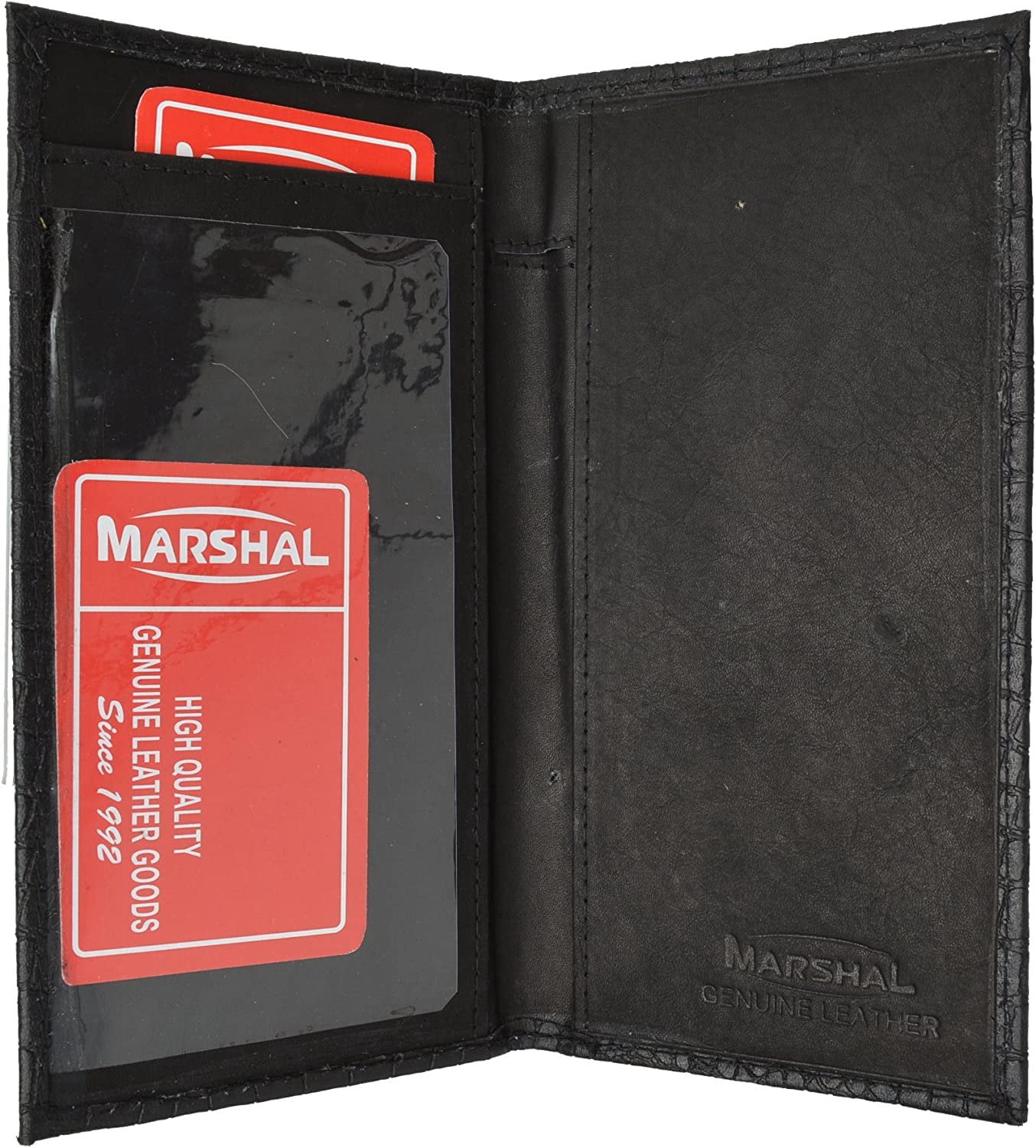 Marshal Leather Checkbook Cover Case #156 Croco Black - Walmart.com