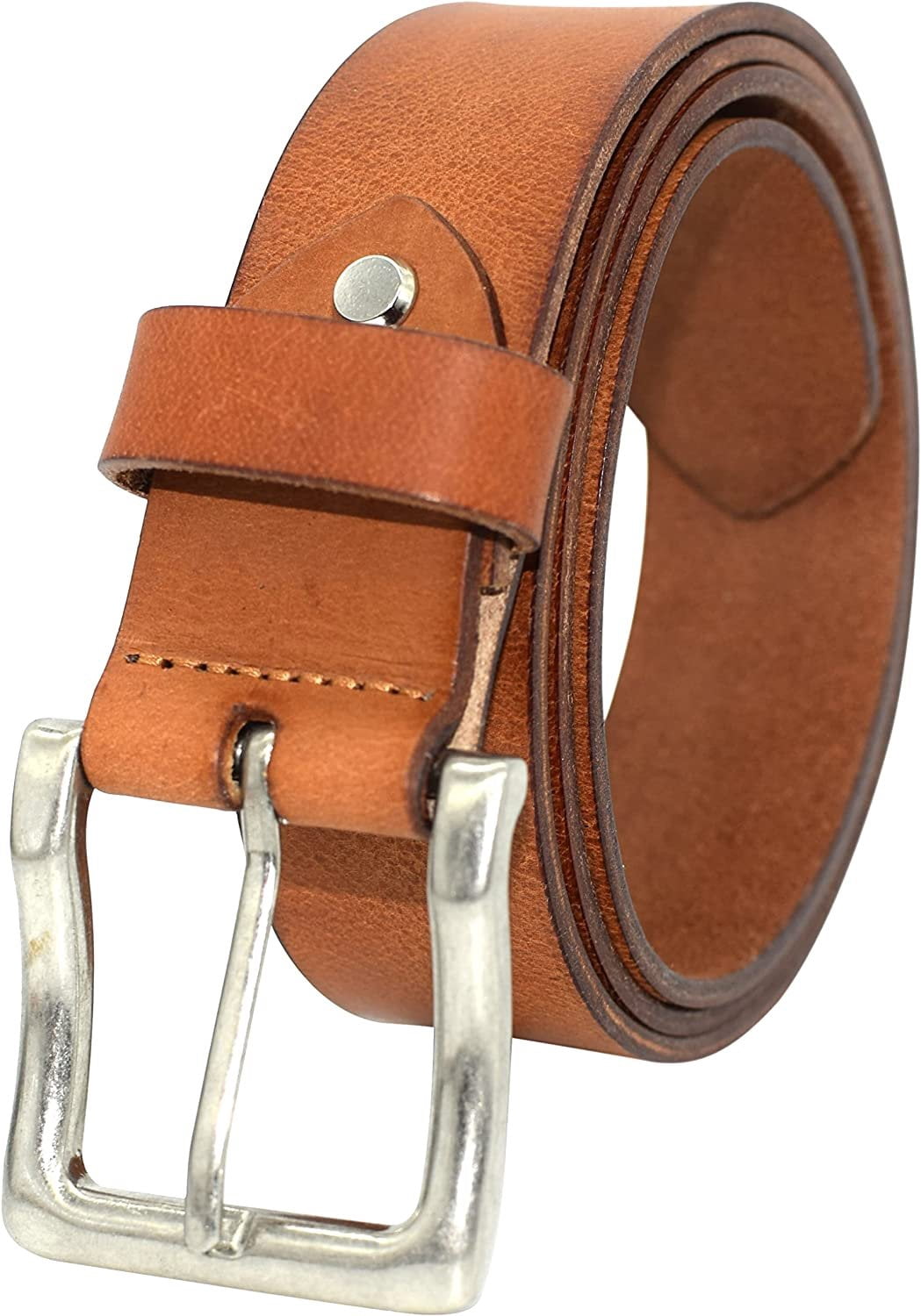Marshal Men's Genuine Leather Classic Everyday Jean Belt, 1 1/2" Men ...