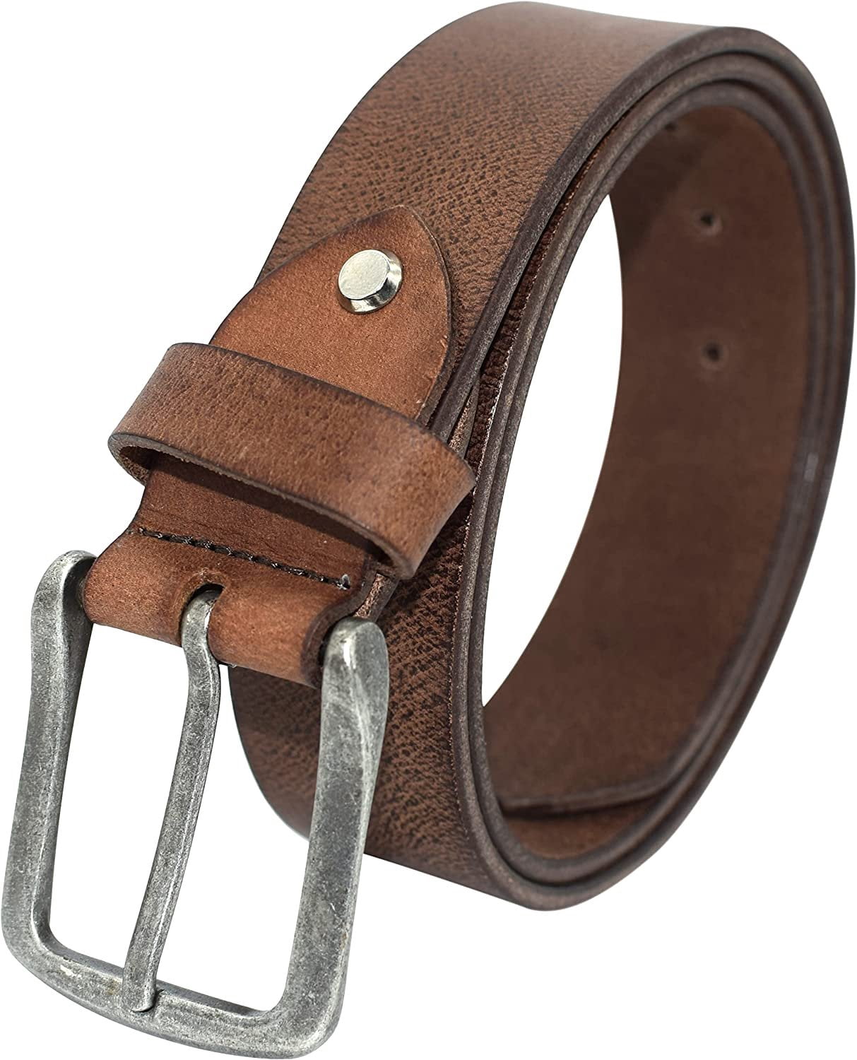 Marshal Men's Genuine Leather Classic Everyday Jean Belt, 1 1/2" Men ...