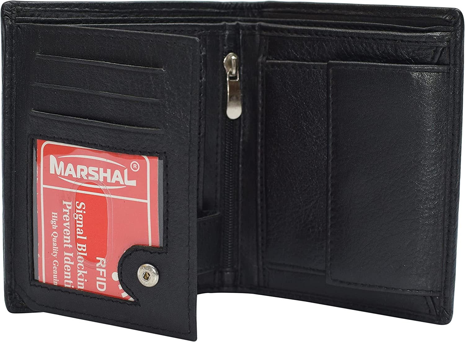 Marshal Men's Genuine Leather Hipster Style Bifold Trifold RFID ...